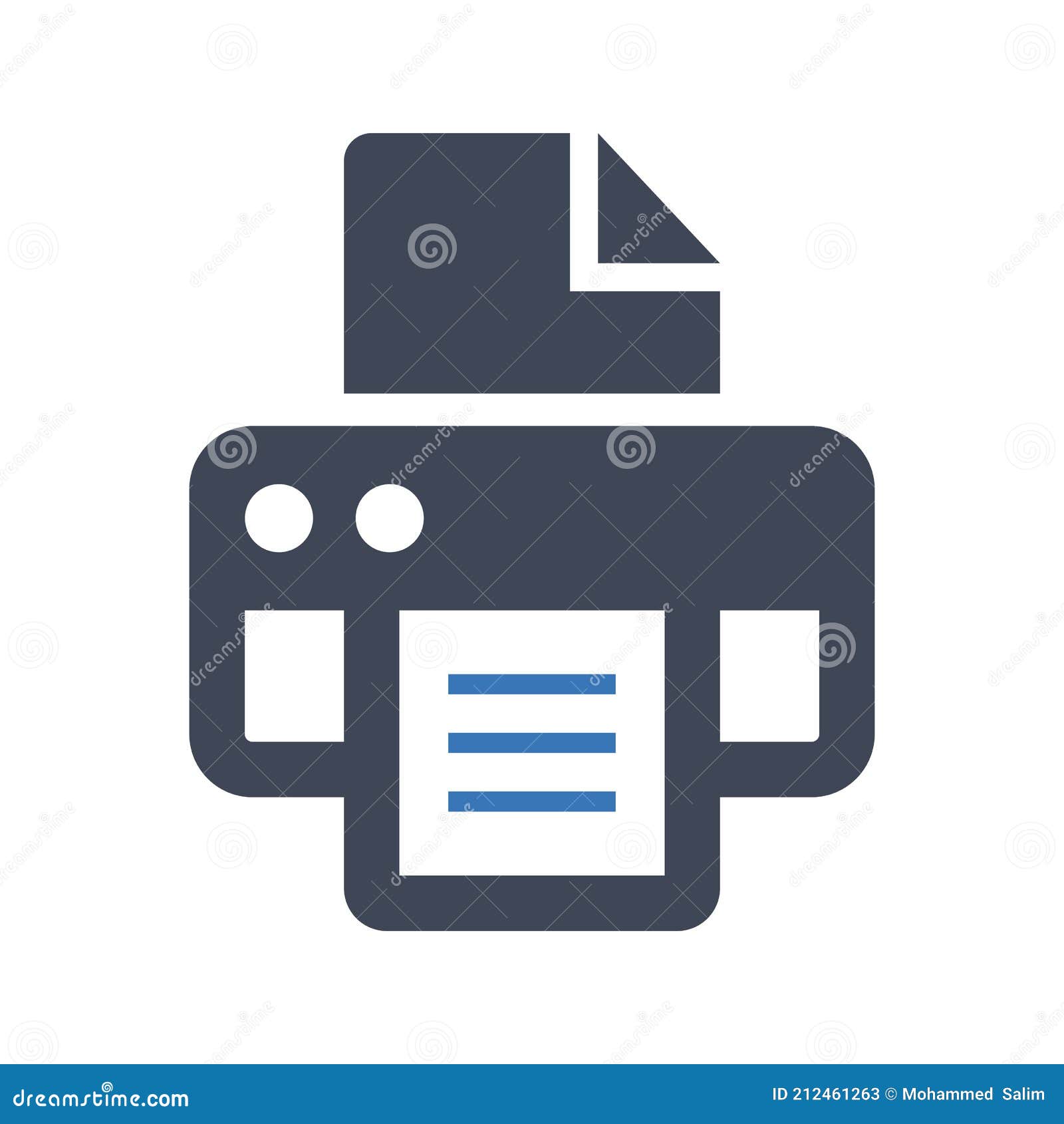 Printer Machine Icon. Vector Graphics Stock Vector - Illustration of ...