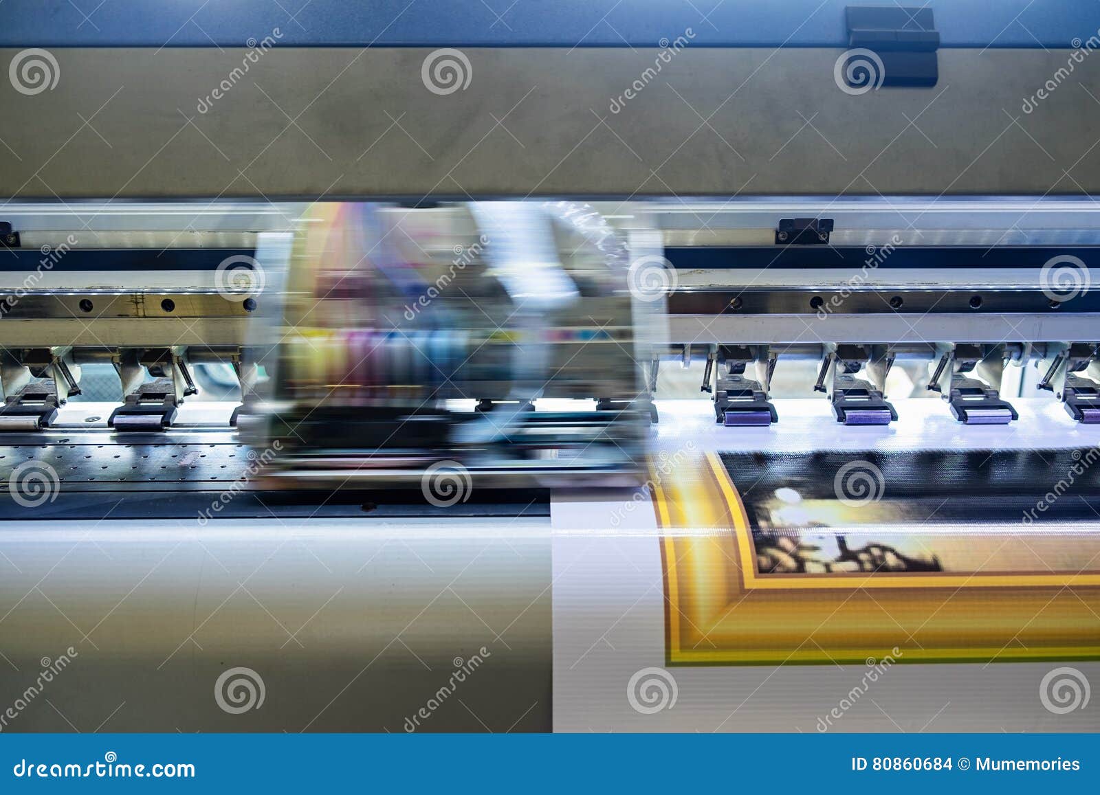 Printer Machine Inkjet during Production on Vinyl Stock Photo - Image ...