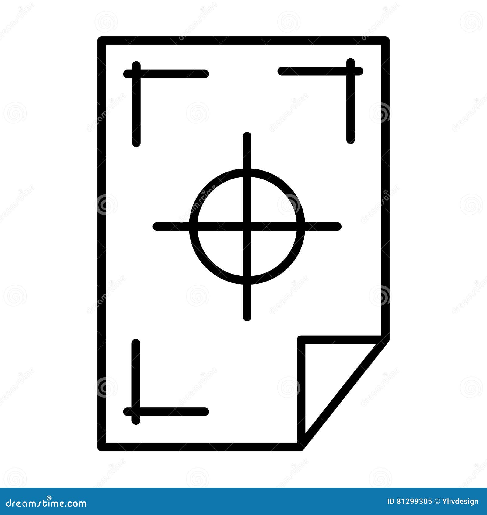 Printer Marks on a Paper Icon, Outline Style Stock Vector ...