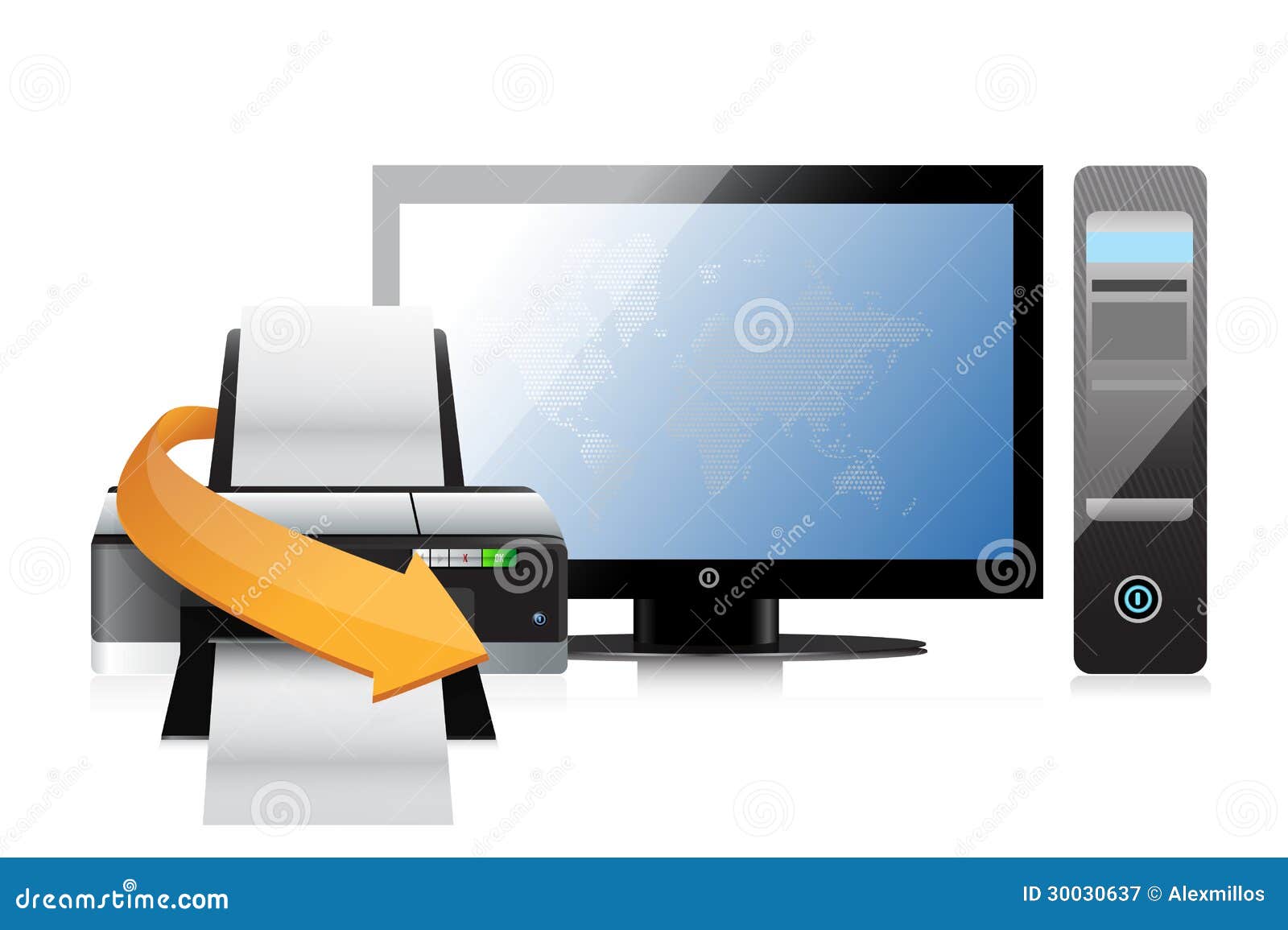 3d Printer Connected To Desktop Computer Stock Photography ...