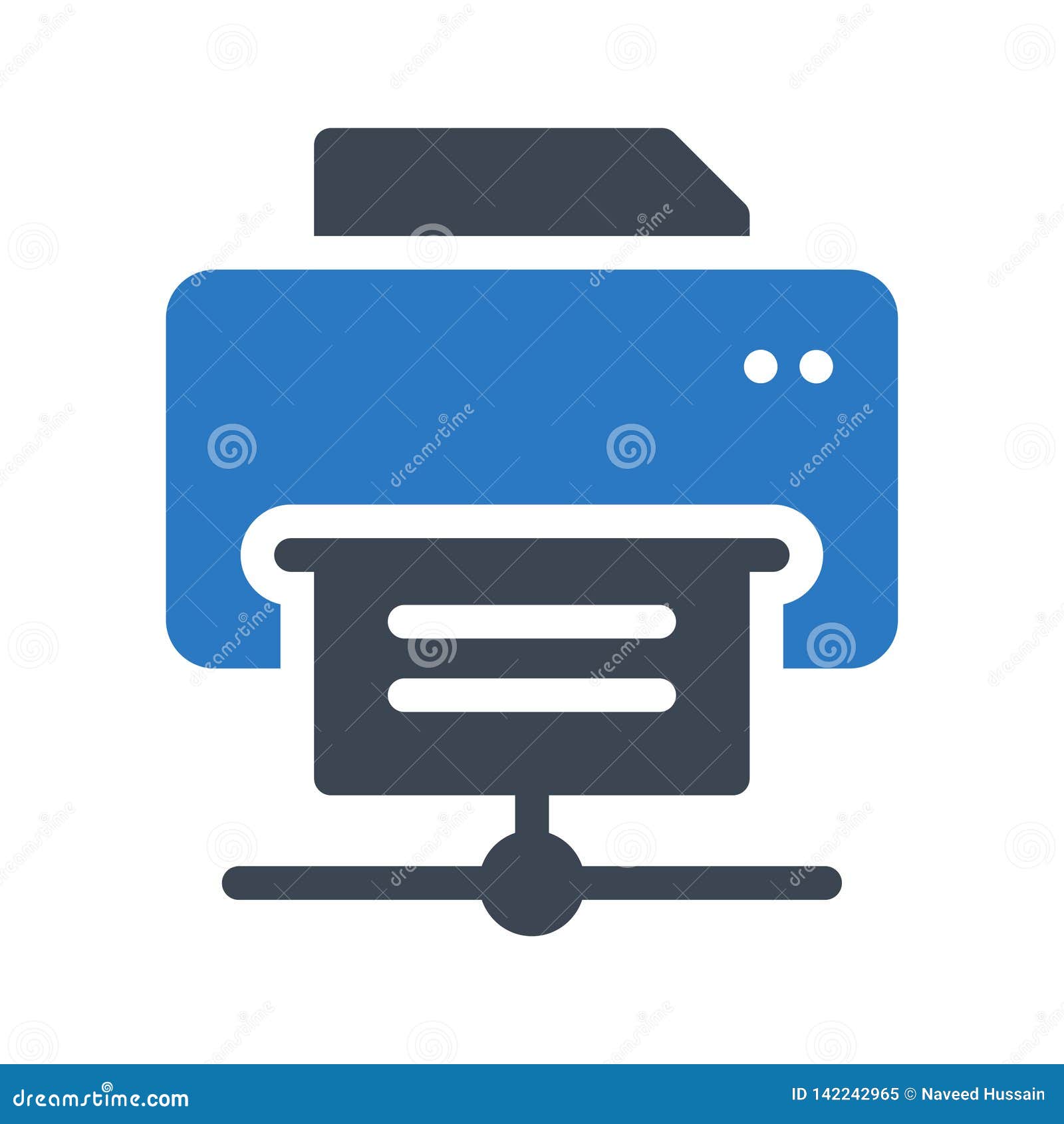 Printer Network Glyph Color Flat Vector Icon Stock Vector ...