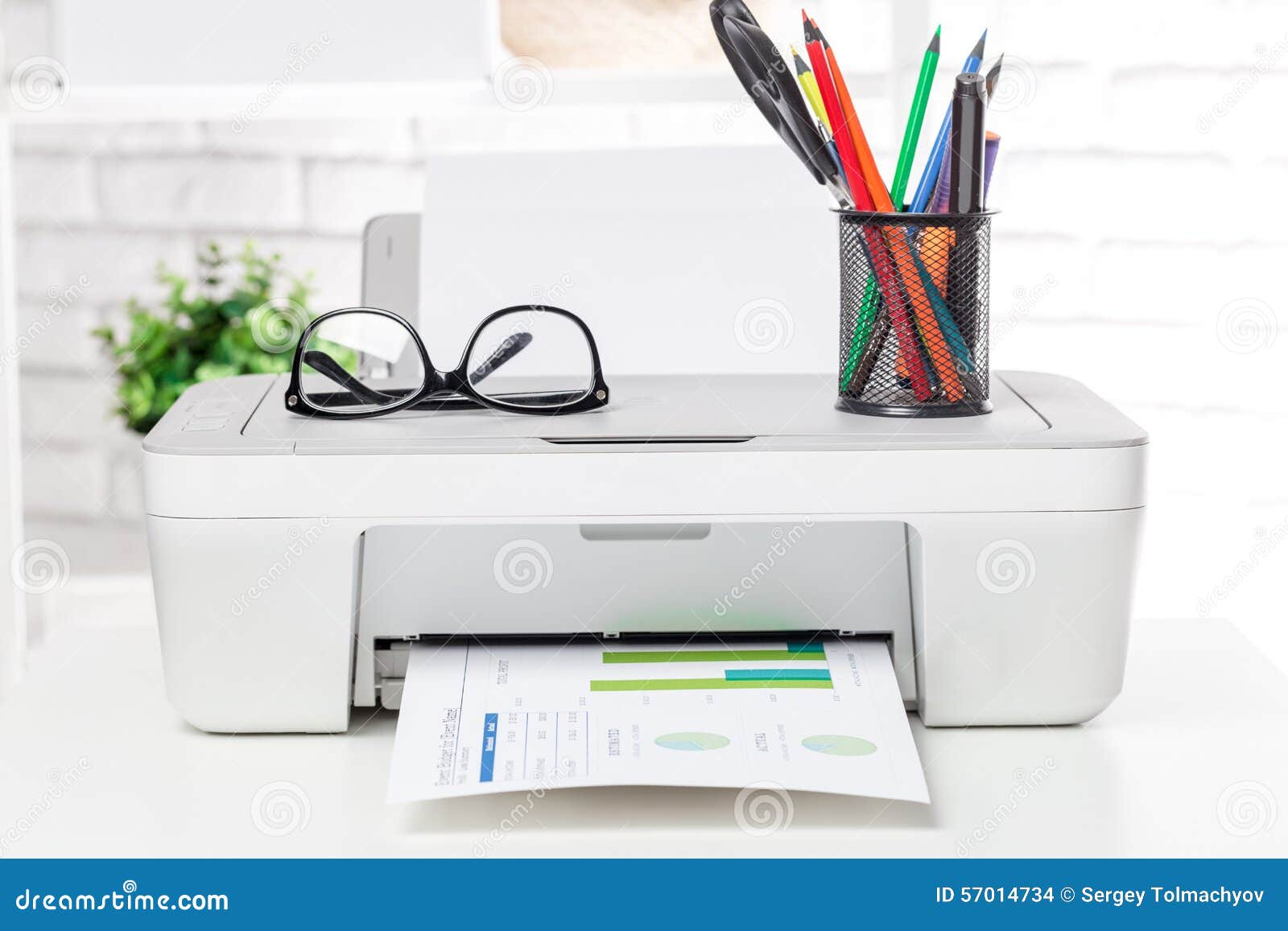 Printer, office interior stock photo. Image of equipment - 57014734