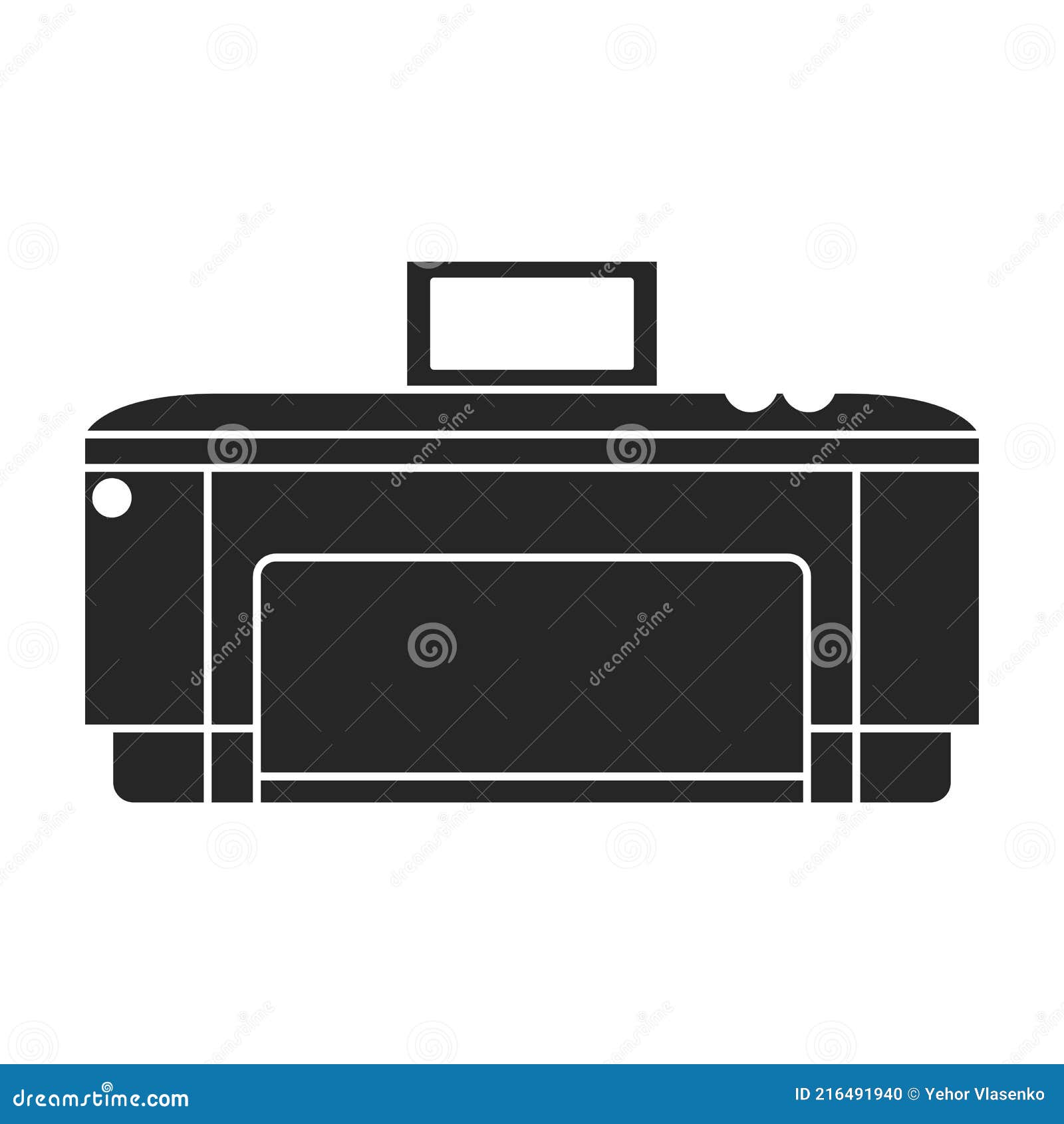 Printer Office Vector Black Icon. Vector Illustration Printer on White ...