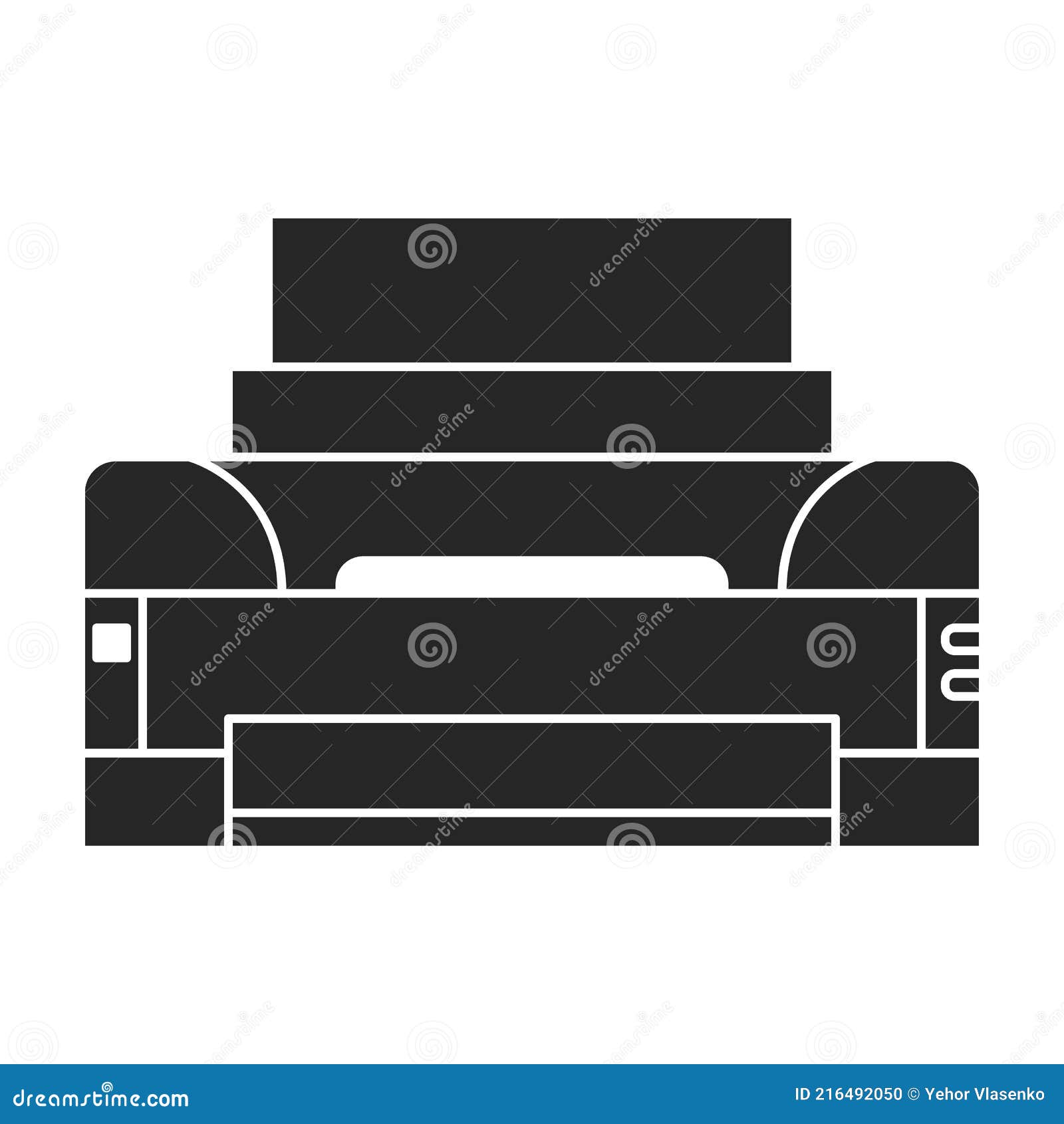 Printer Office Vector Black Icon. Vector Illustration Printer on White ...