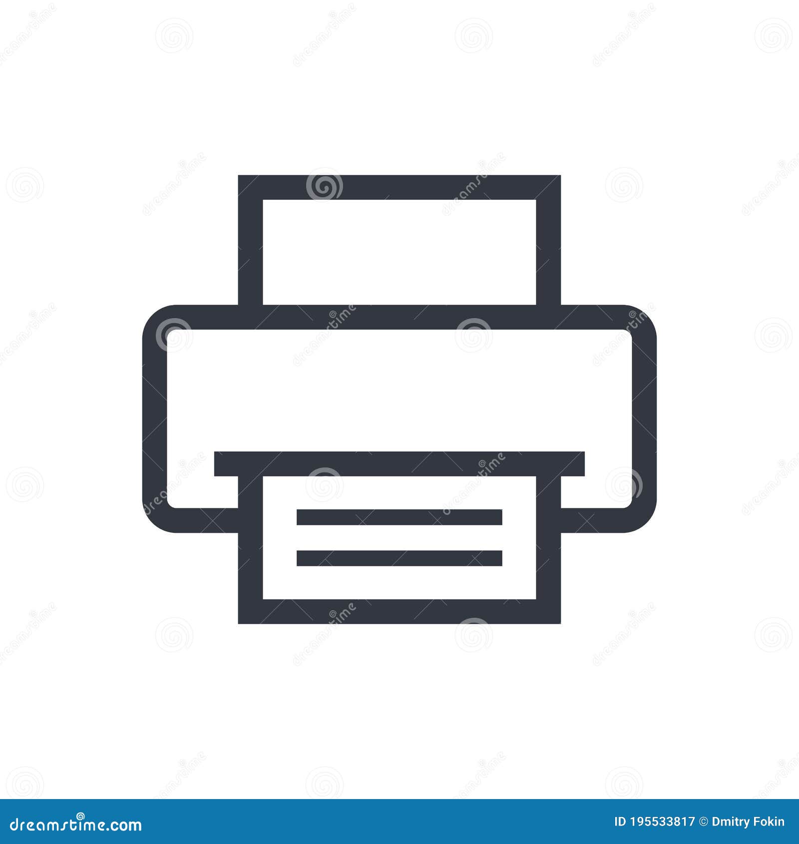 Printer Outline Icon, Modern Minimal Flat Design Style, Vector ...