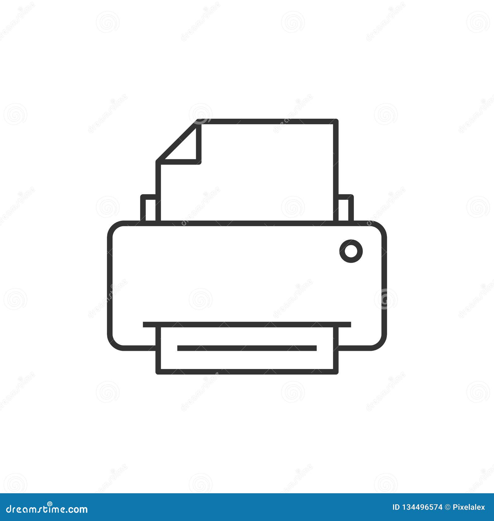 Printer outline icon stock vector. Illustration of office - 134496574