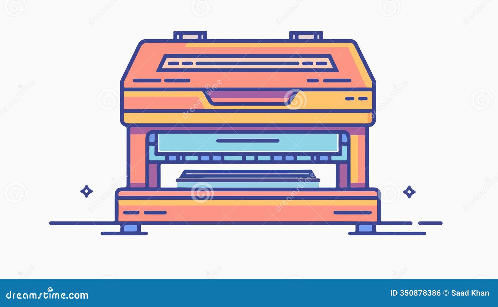 Printer Outline Vector Illustration Isolated Stock Illustration ...