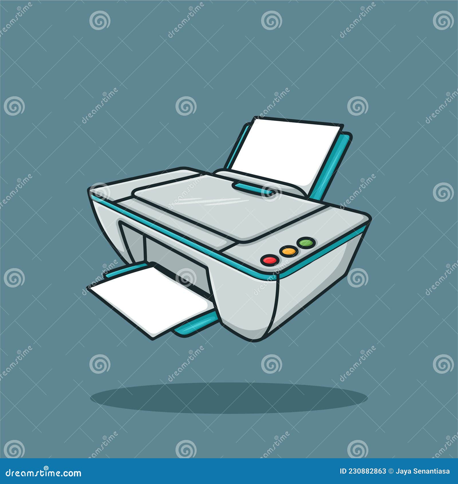 Printer with Paper Cartoon Vector Stock Vector - Illustration of design ...