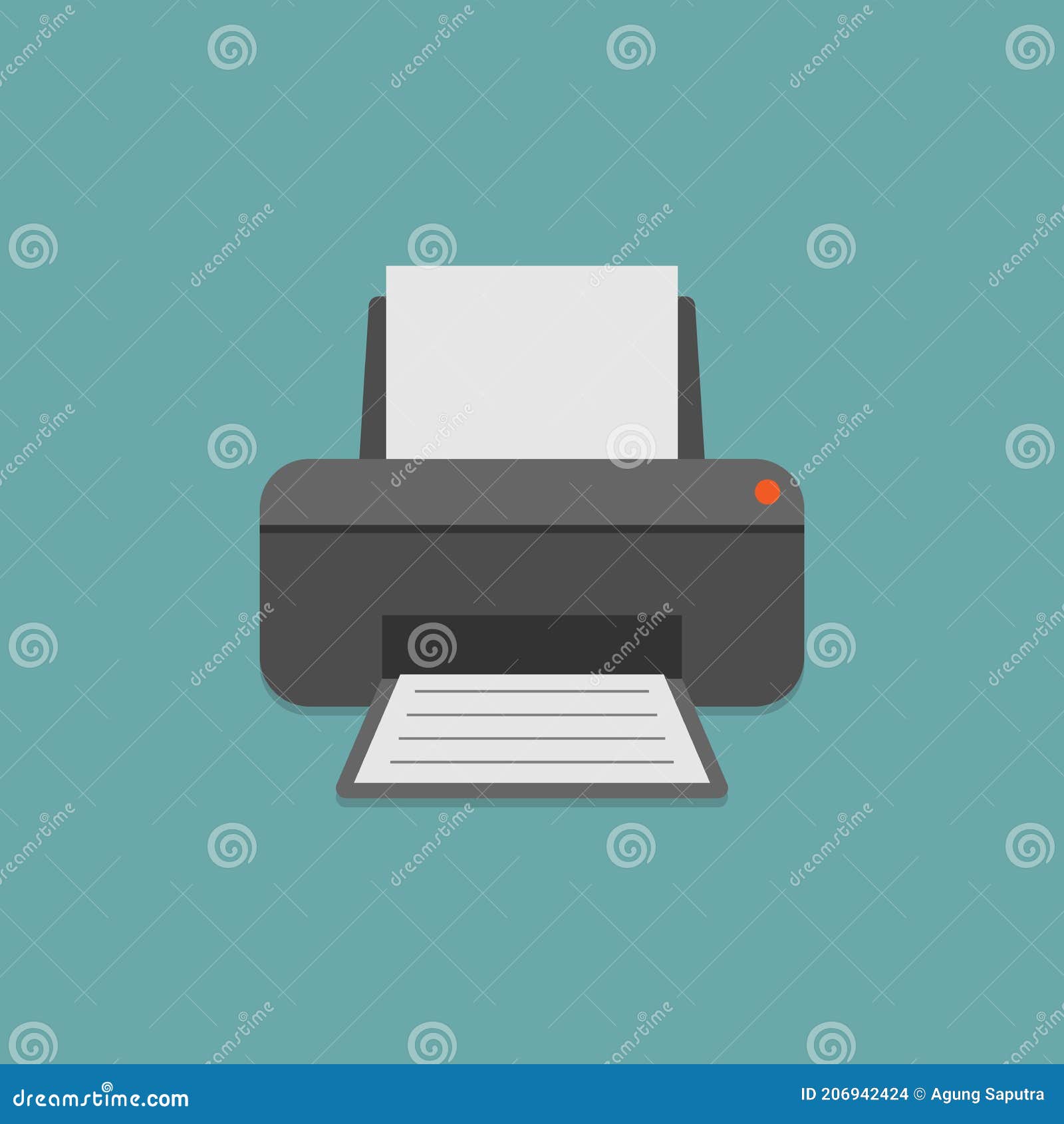 Printer and Paper Flat Design Vector Stock Vector - Illustration of ...