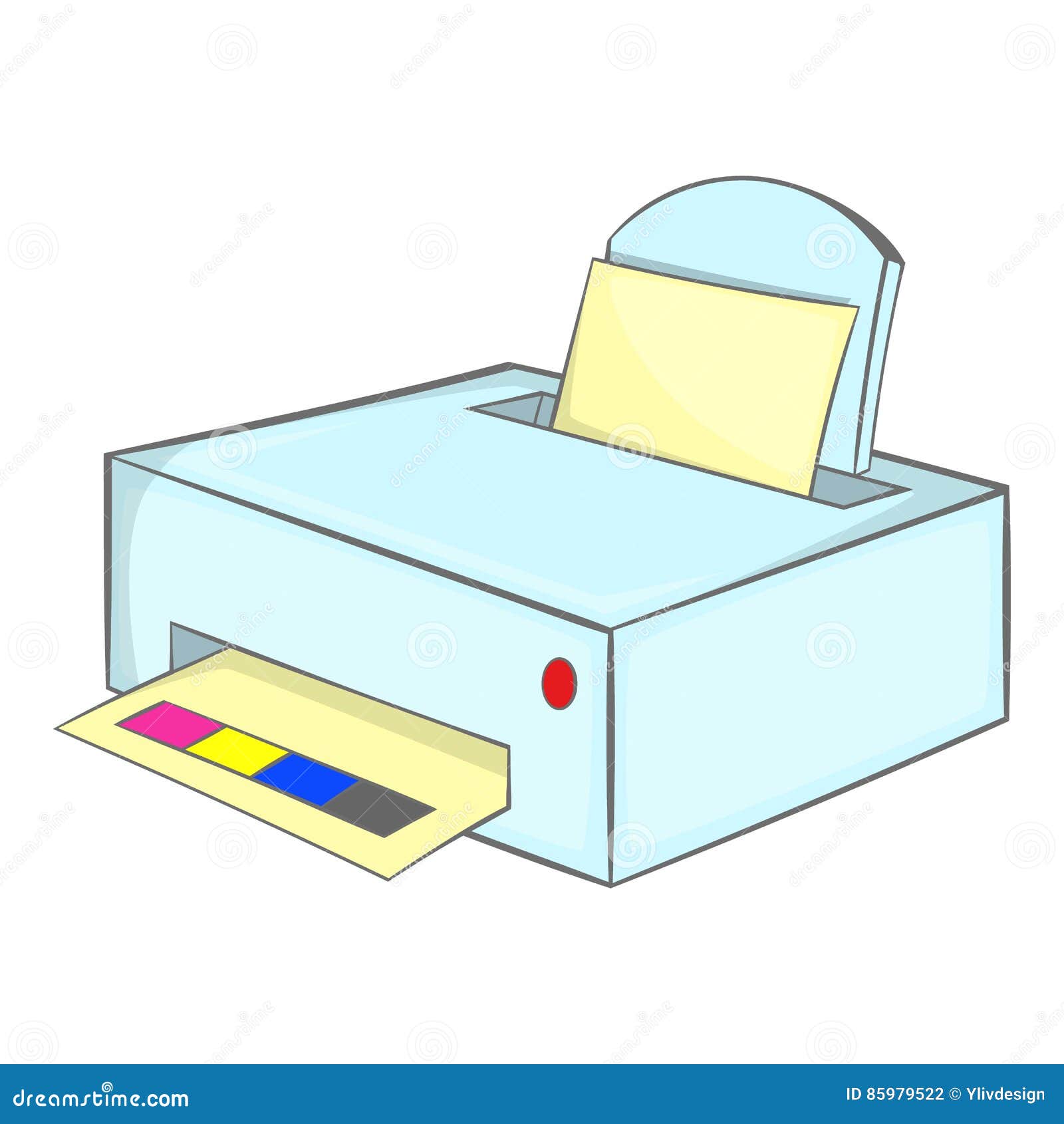 Printer with Paper Icon, Cartoon Style Stock Vector - Illustration of ...