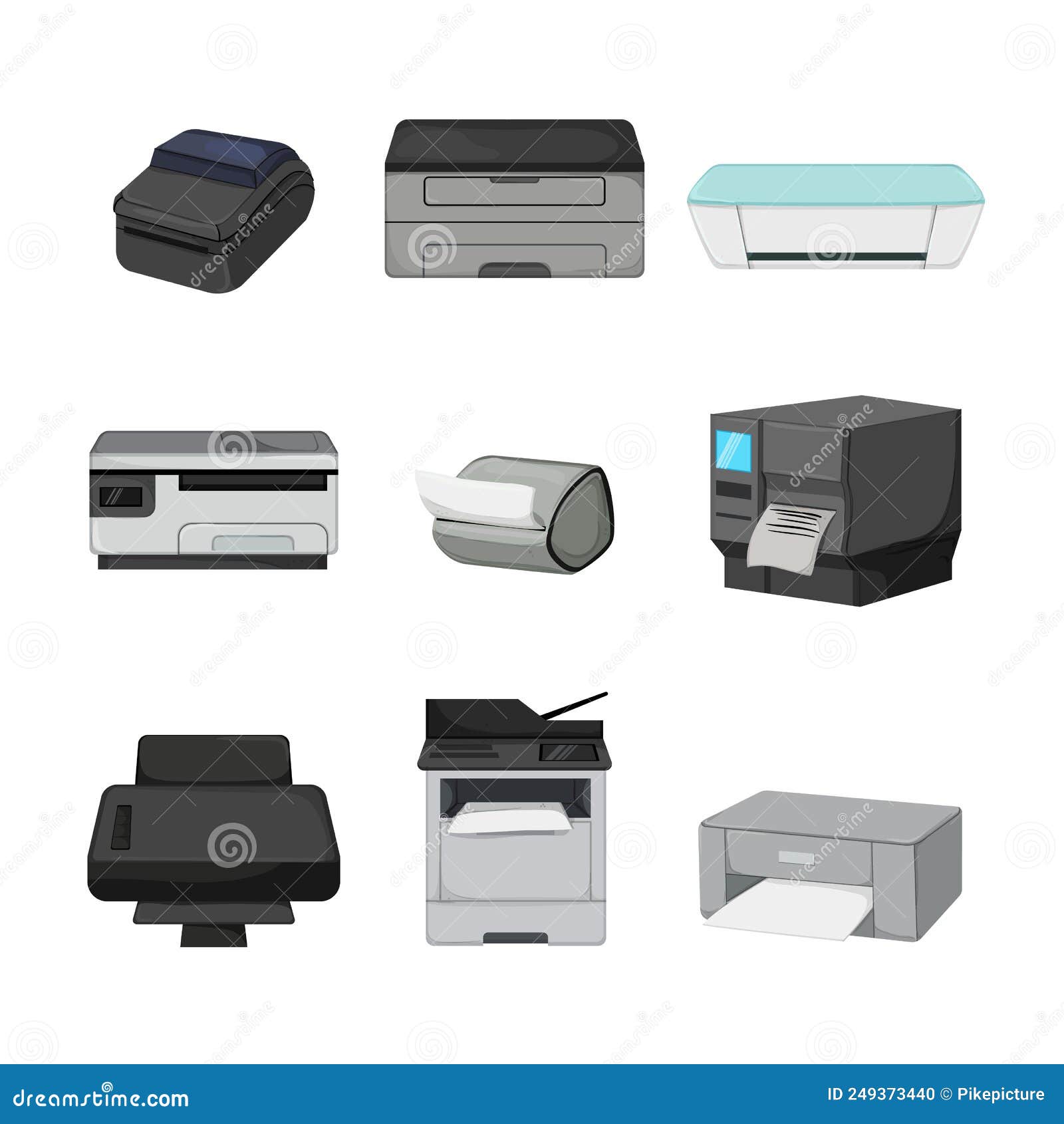 Printer Paper Set Cartoon Vector Illustration Stock Vector ...