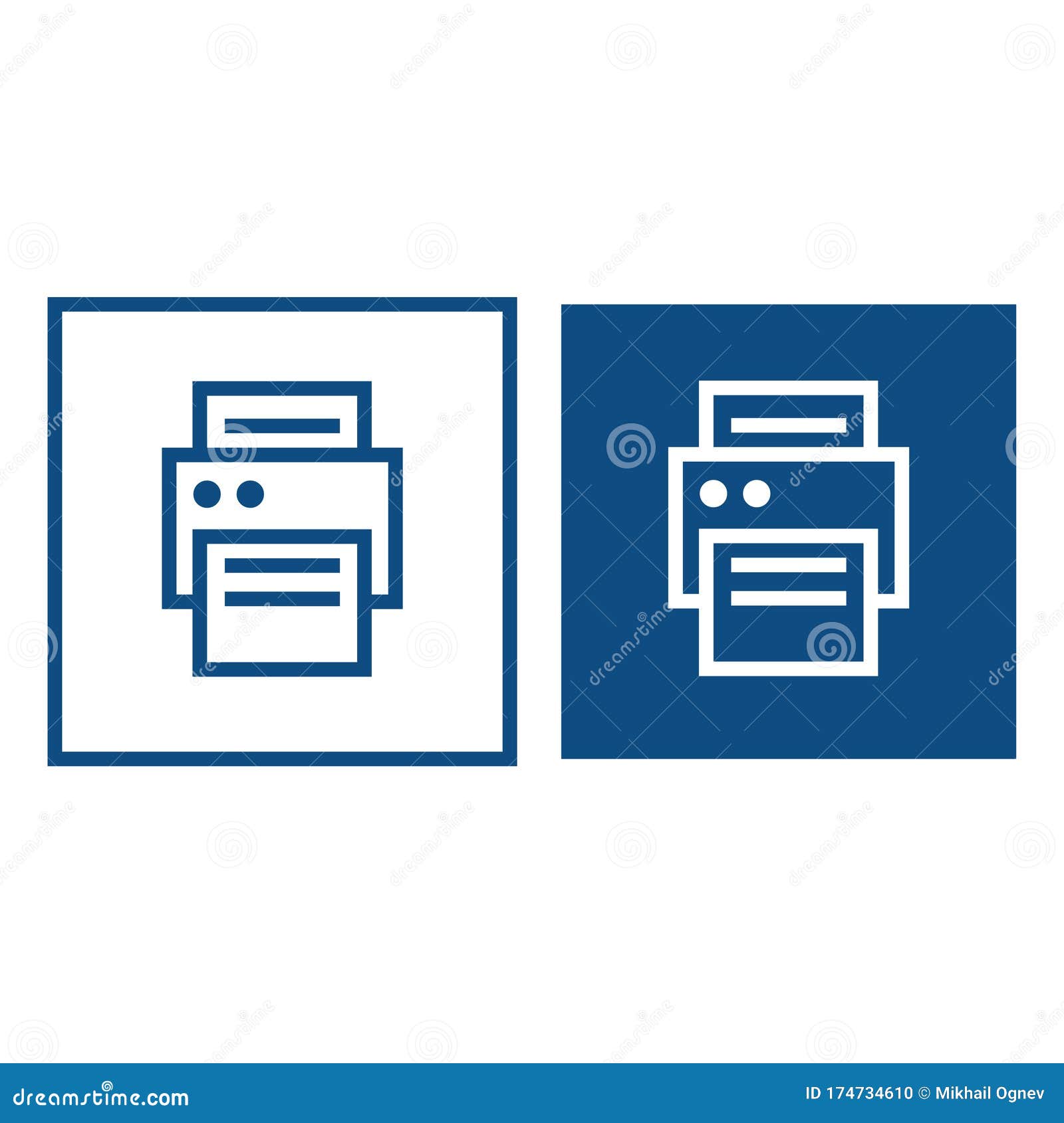 Printer for paper icons stock vector. Illustration of icon - 174734610