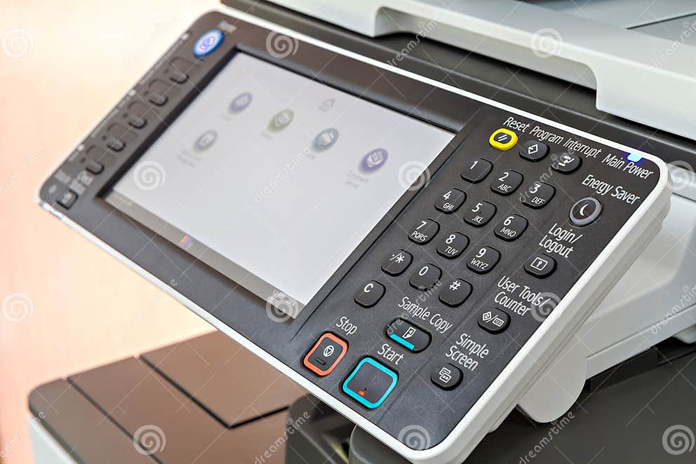 Printer or Photocopier Control Panel Stock Photo - Image of scanner ...