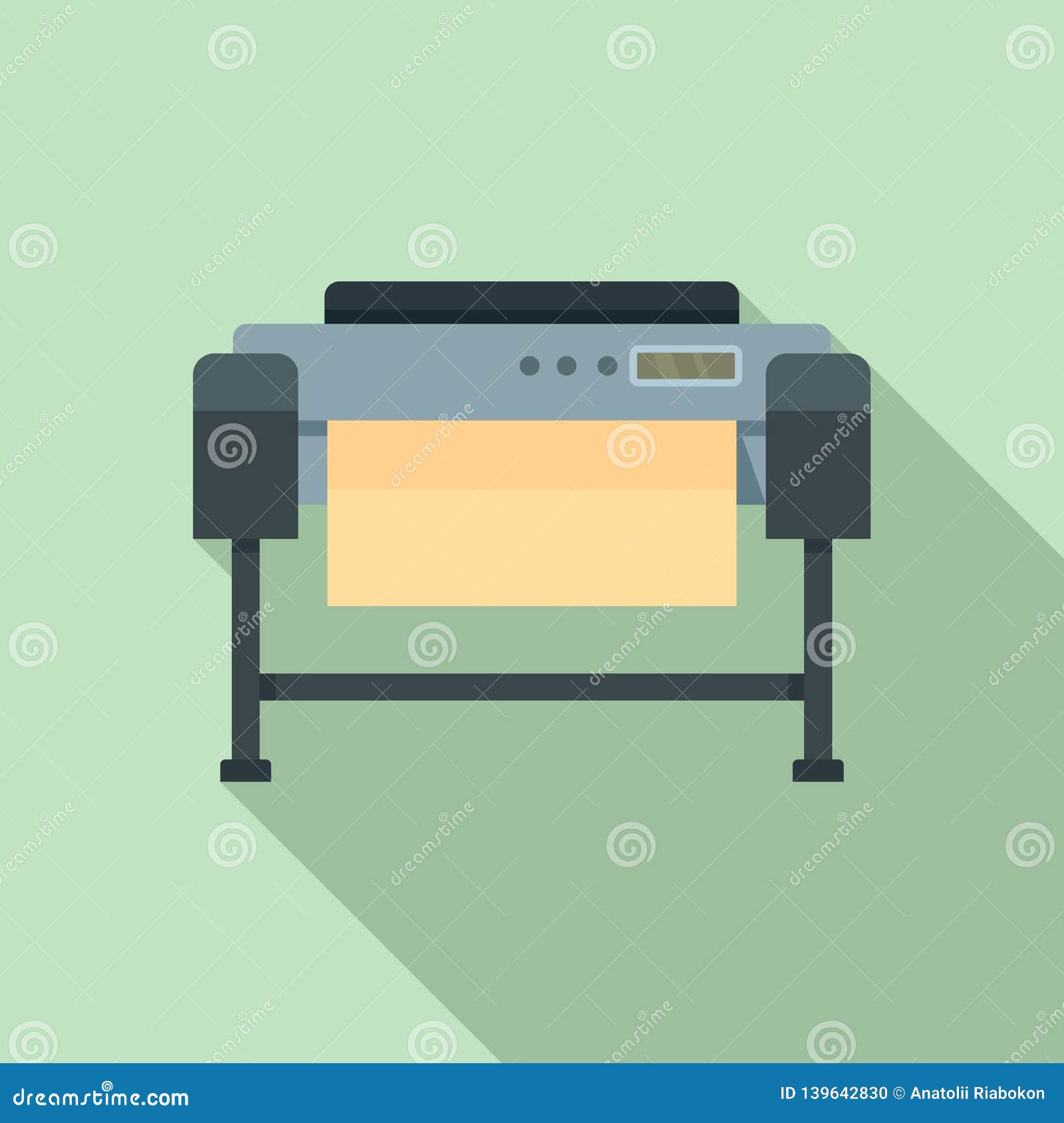 Printer Plotter Icon, Flat Style Stock Vector - Illustration of ...