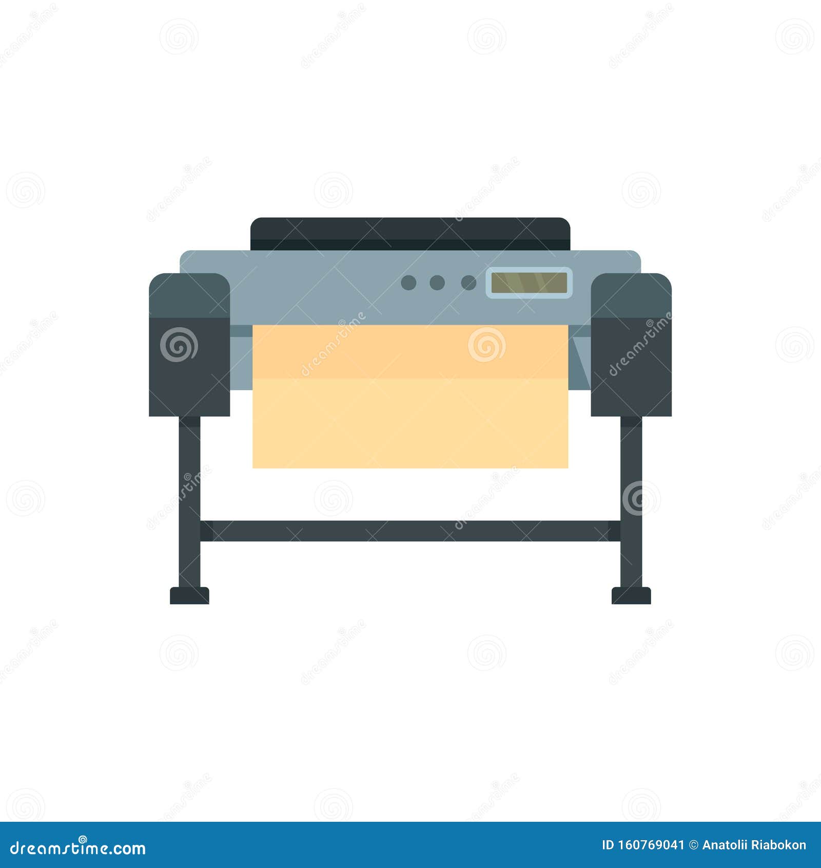 Printer Plotter Icon, Flat Style Stock Vector - Illustration of ...