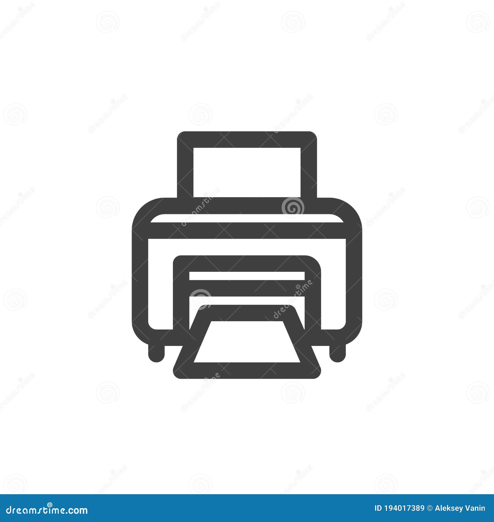 Printer print line icon stock vector. Illustration of machine - 194017389