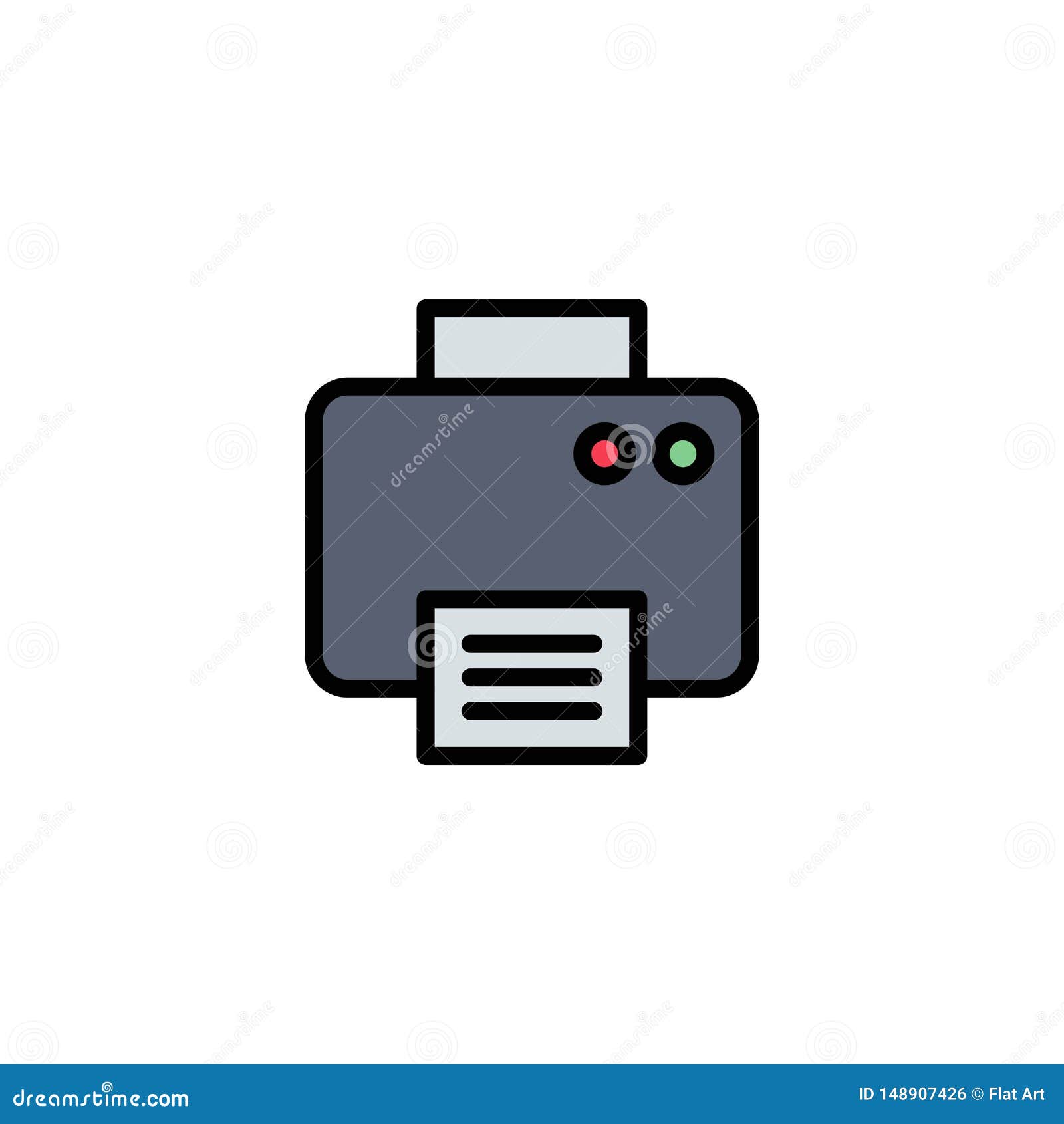 Printer, Print, Printed, Machine Business Logo Template. Flat Color ...