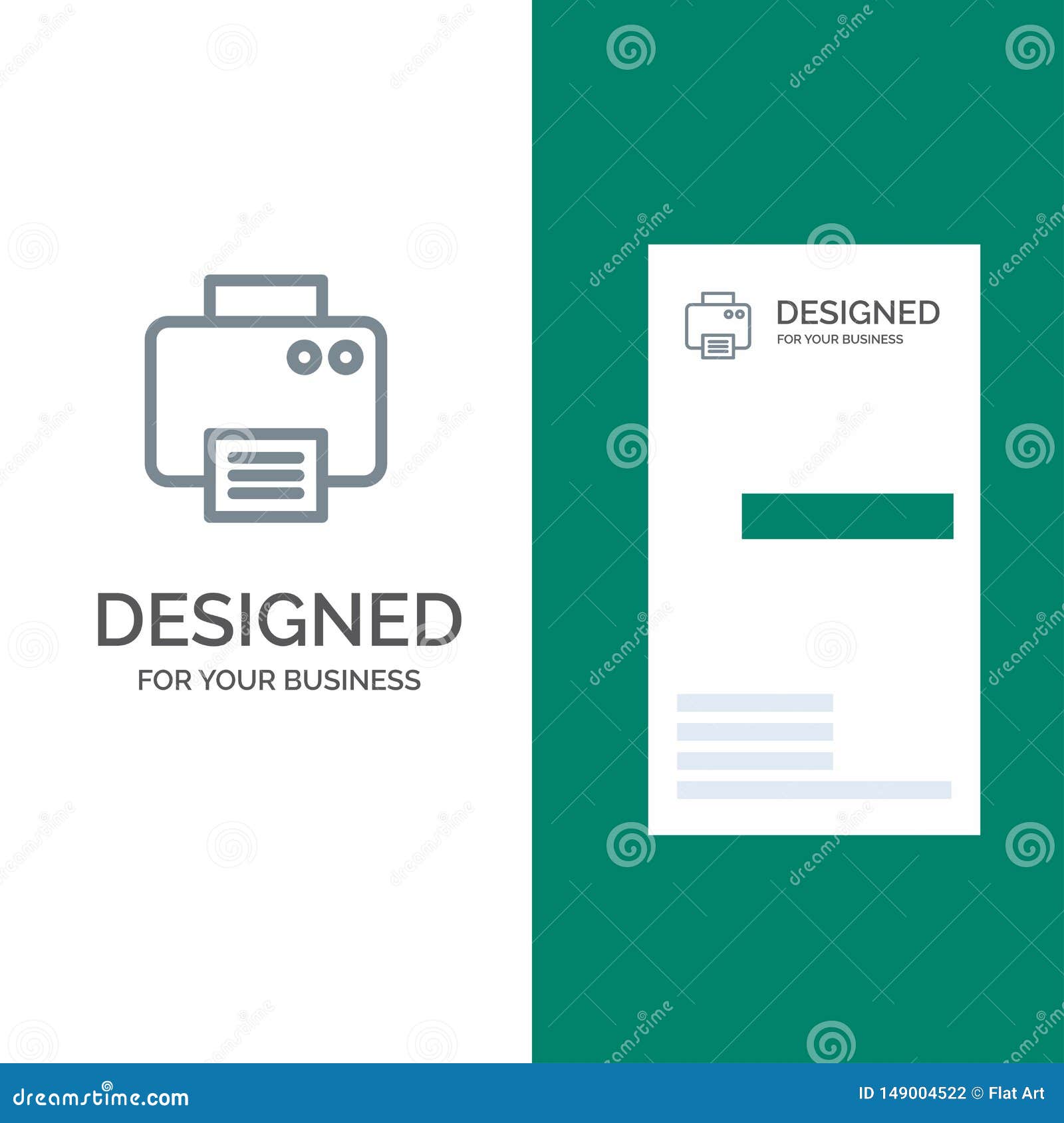 Printer, Print, Printed, Machine Grey Logo Design and Business Card ...