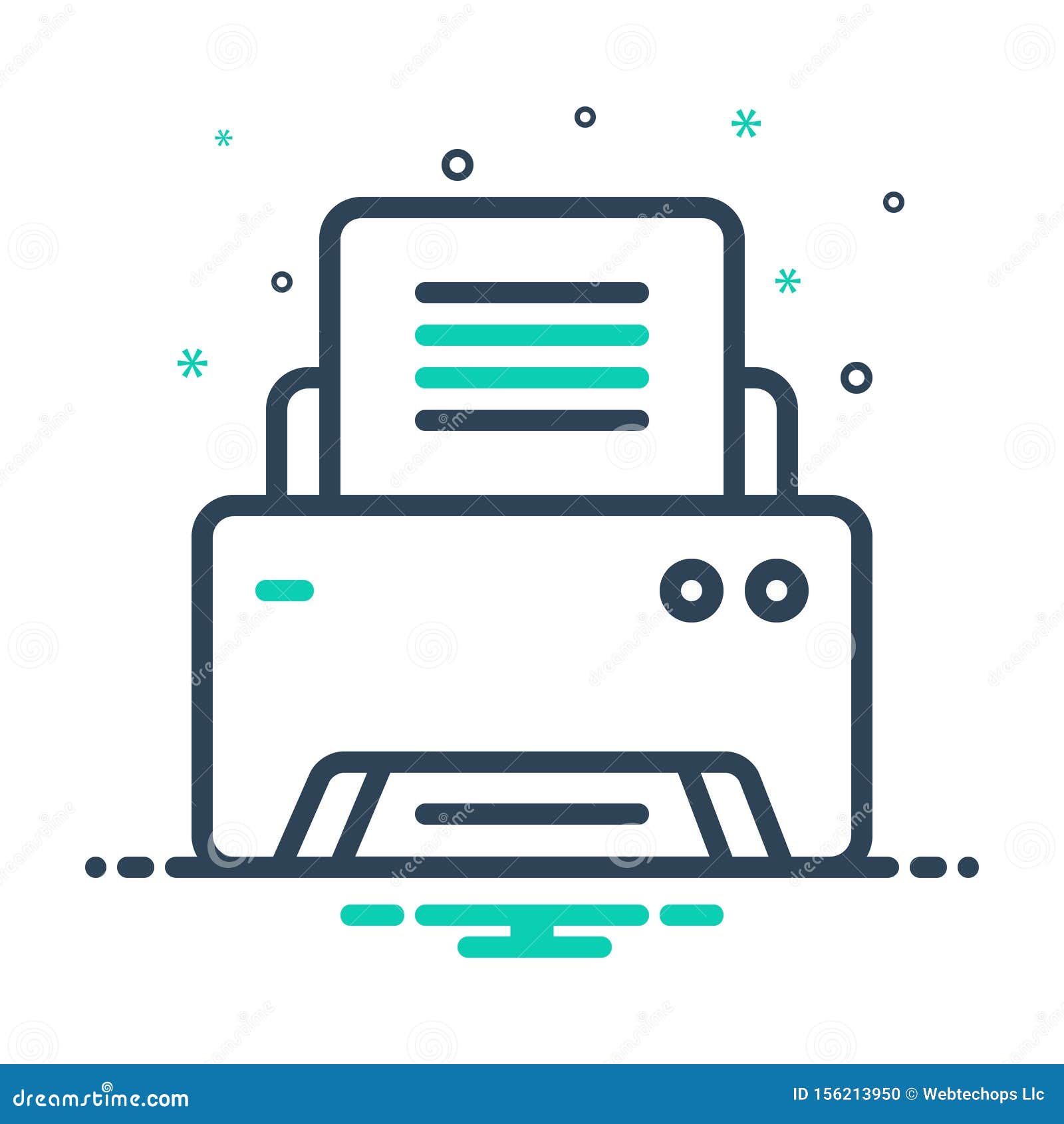 Icon Of Copier Or Multifunction Printer Scanner For Office Work Concept. Flat Filled Outline ...