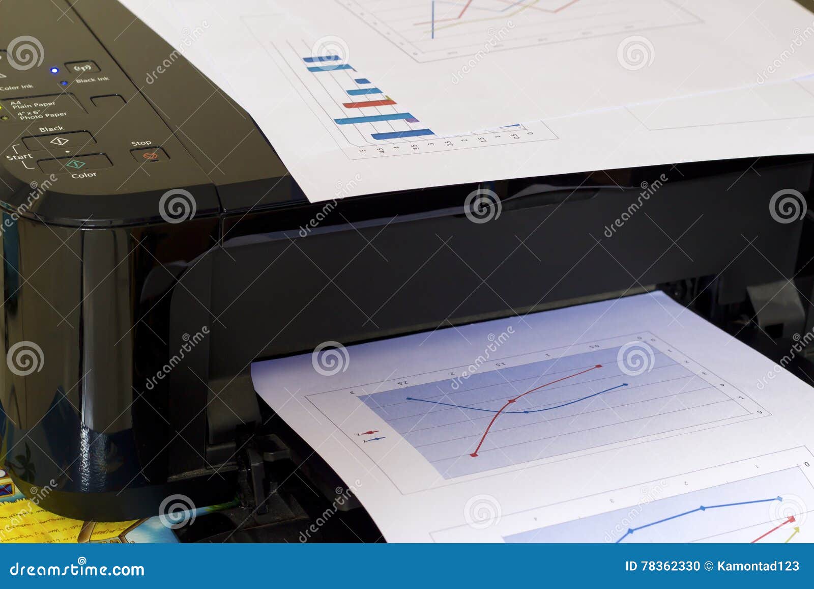 Printer Printing Business Report Stock Photo - Image of printer, report ...