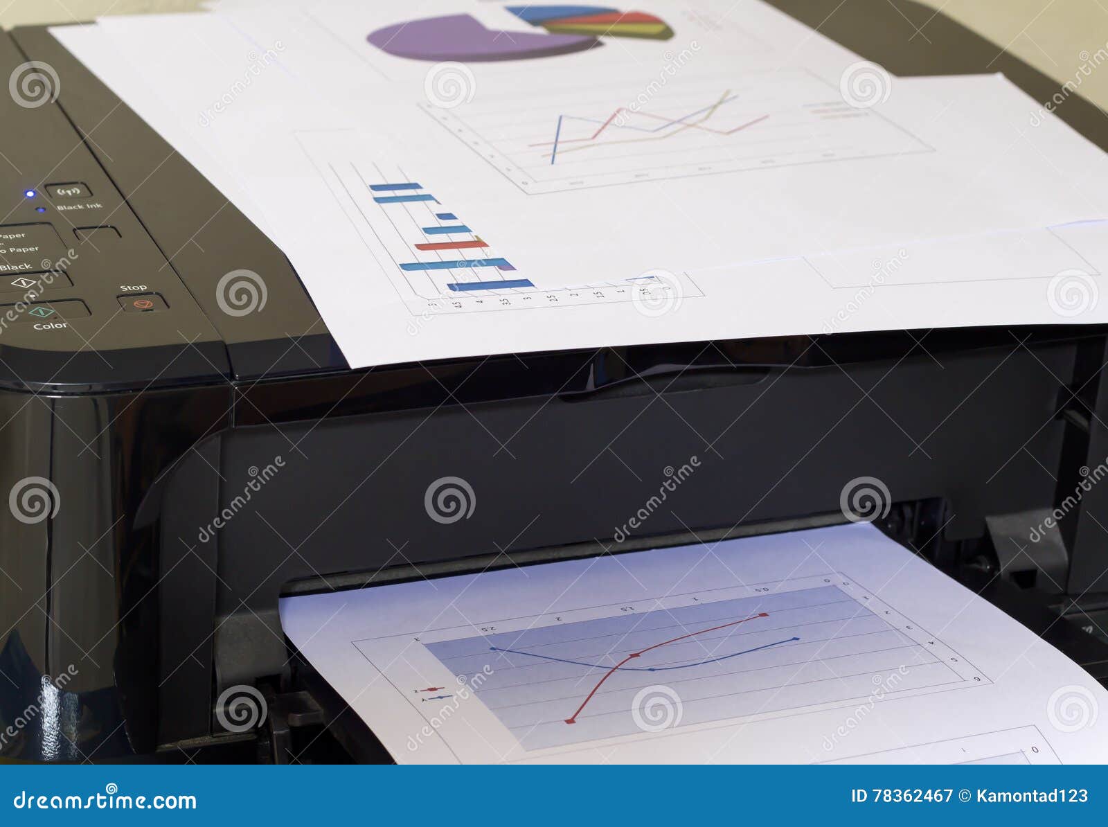 Printer Printing Business Report Stock Image - Image of corporate ...