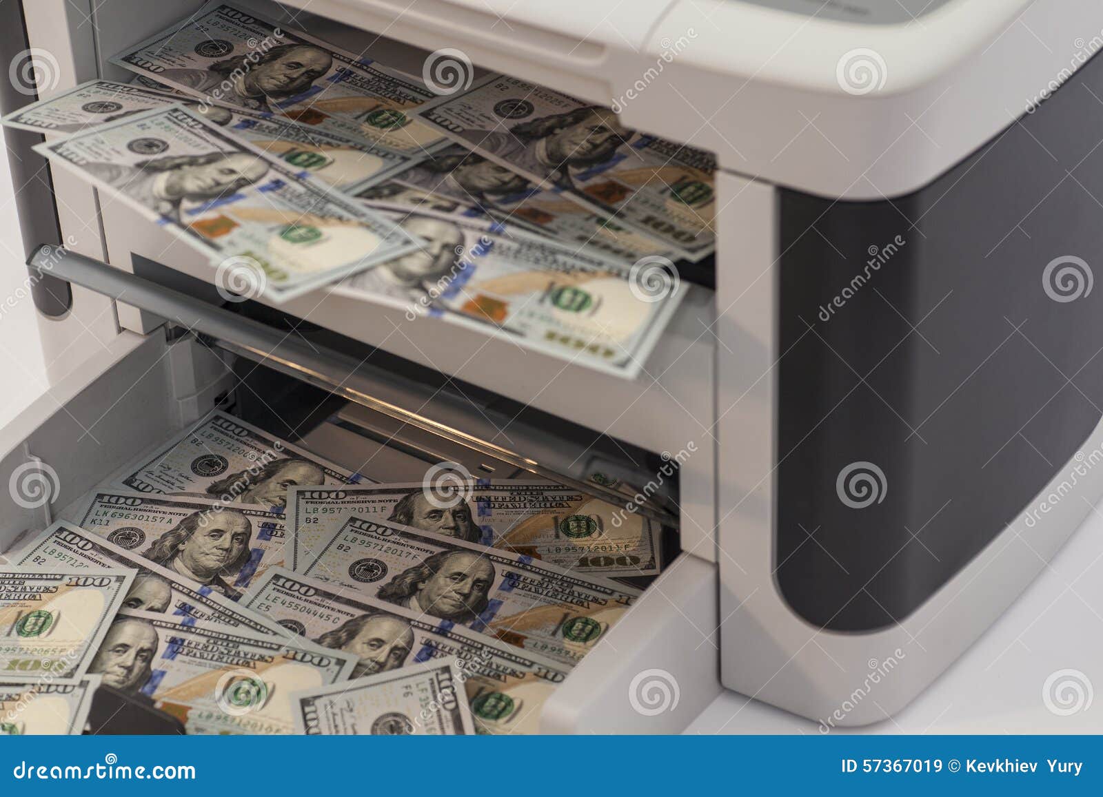 Printer Printing Fake Dollar Bills Stock Image - Image of currency ...