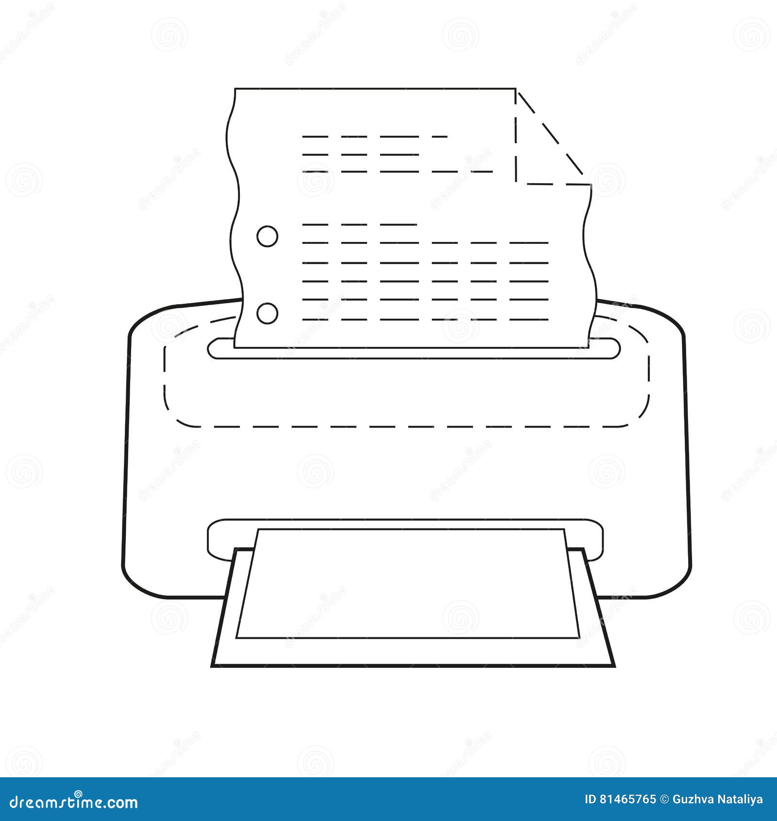Printer or Printing Icon of Set Dotted Sketch Stock Vector ...