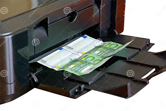 Printer printing money stock vector. Illustration of inkjet - 16929034