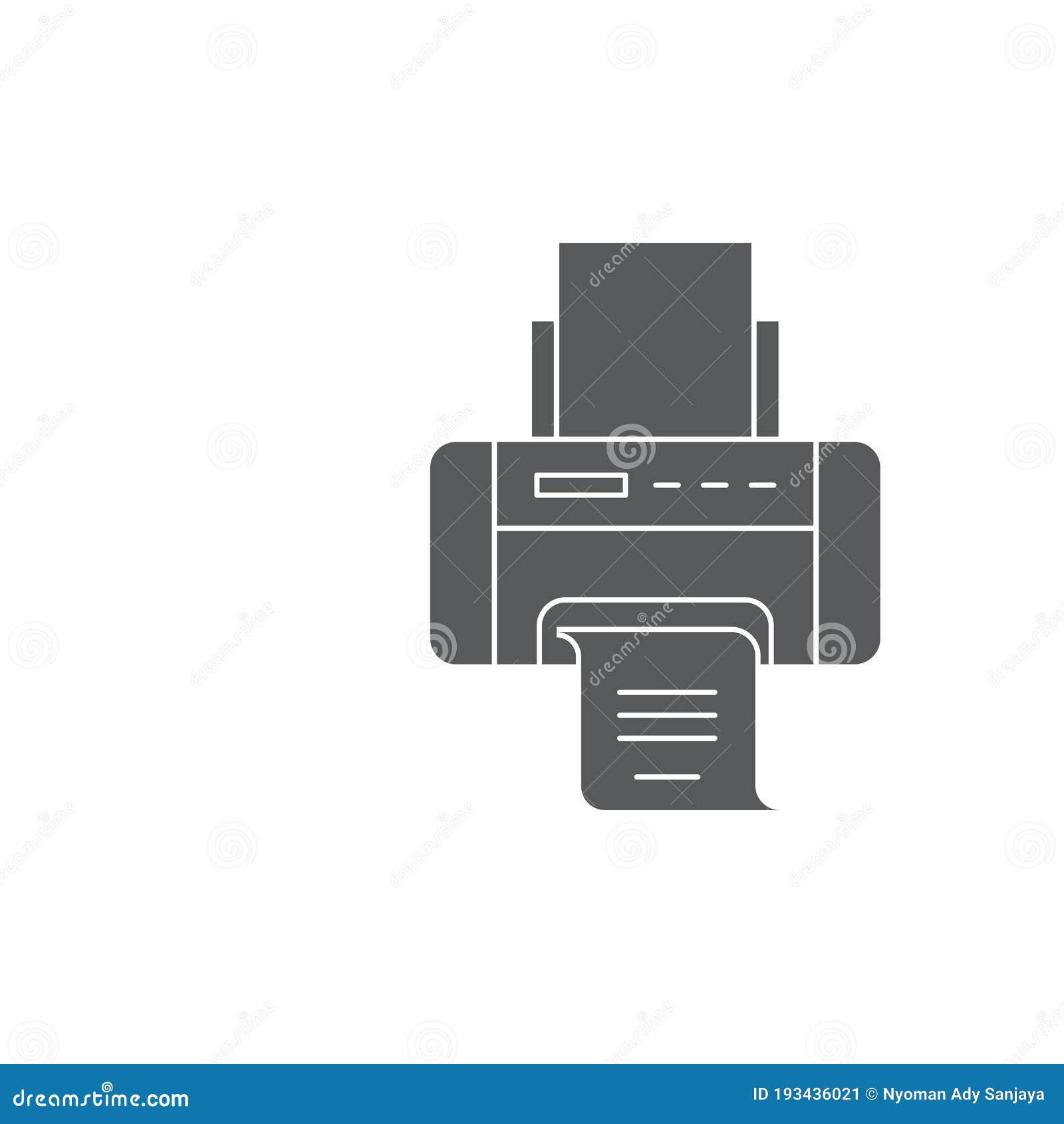 Printer Printing Paper Machine Vector Icon Isolated on White Background ...