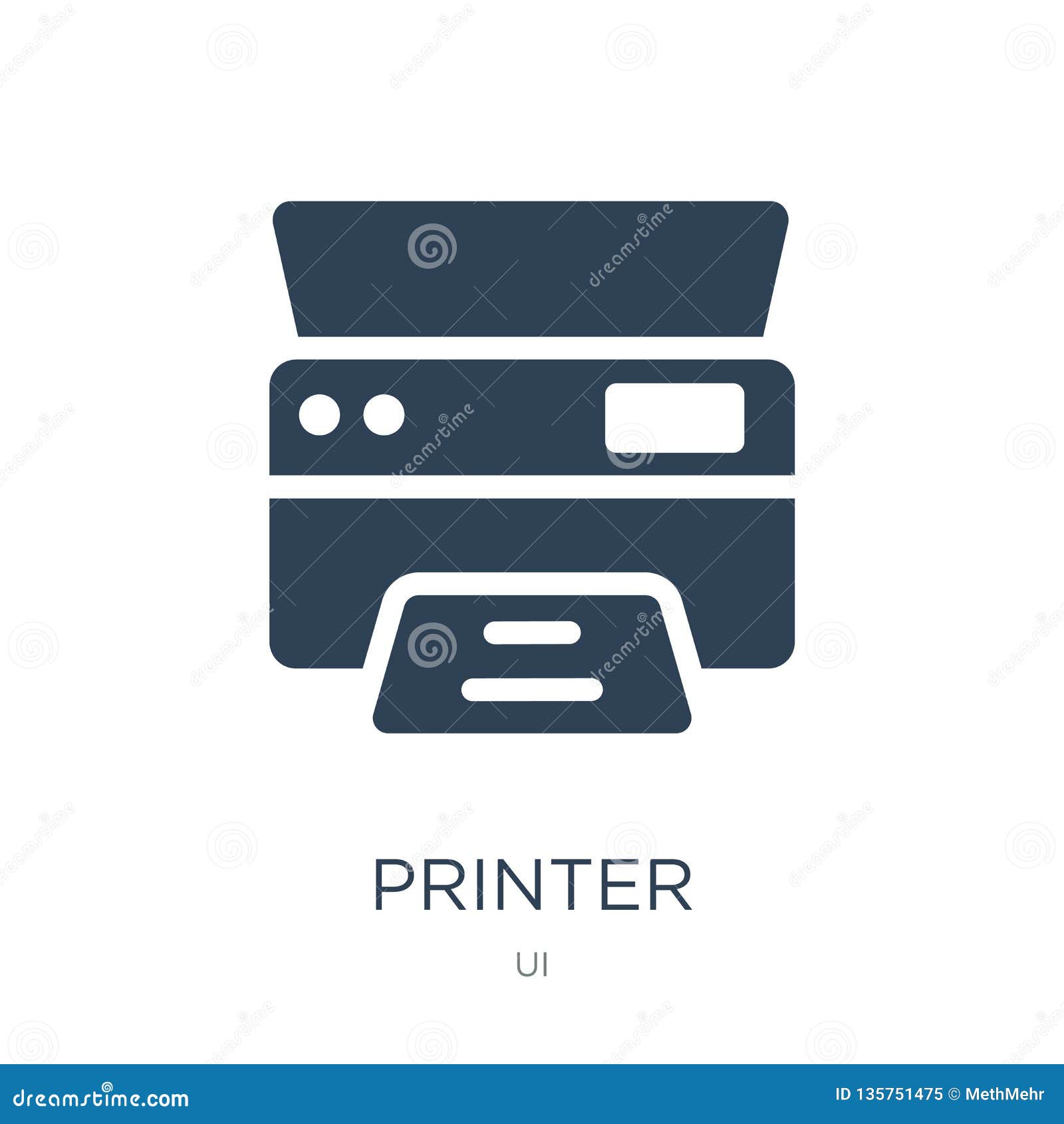 Printer Printing Squares Icon in Trendy Design Style. Printer Printing ...