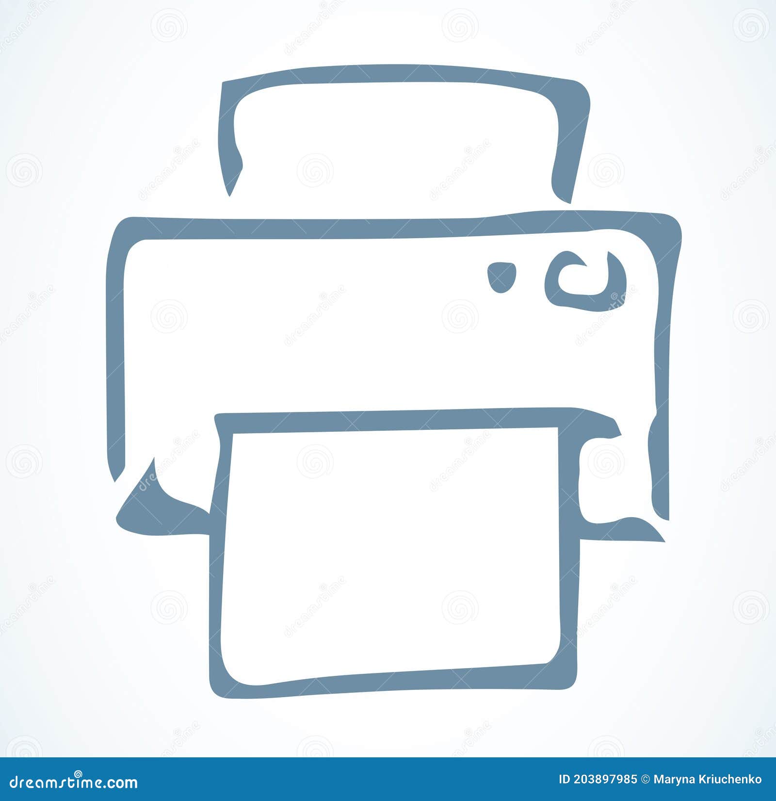 The Printer is Printing. Vector Drawing Icon Stock Vector ...