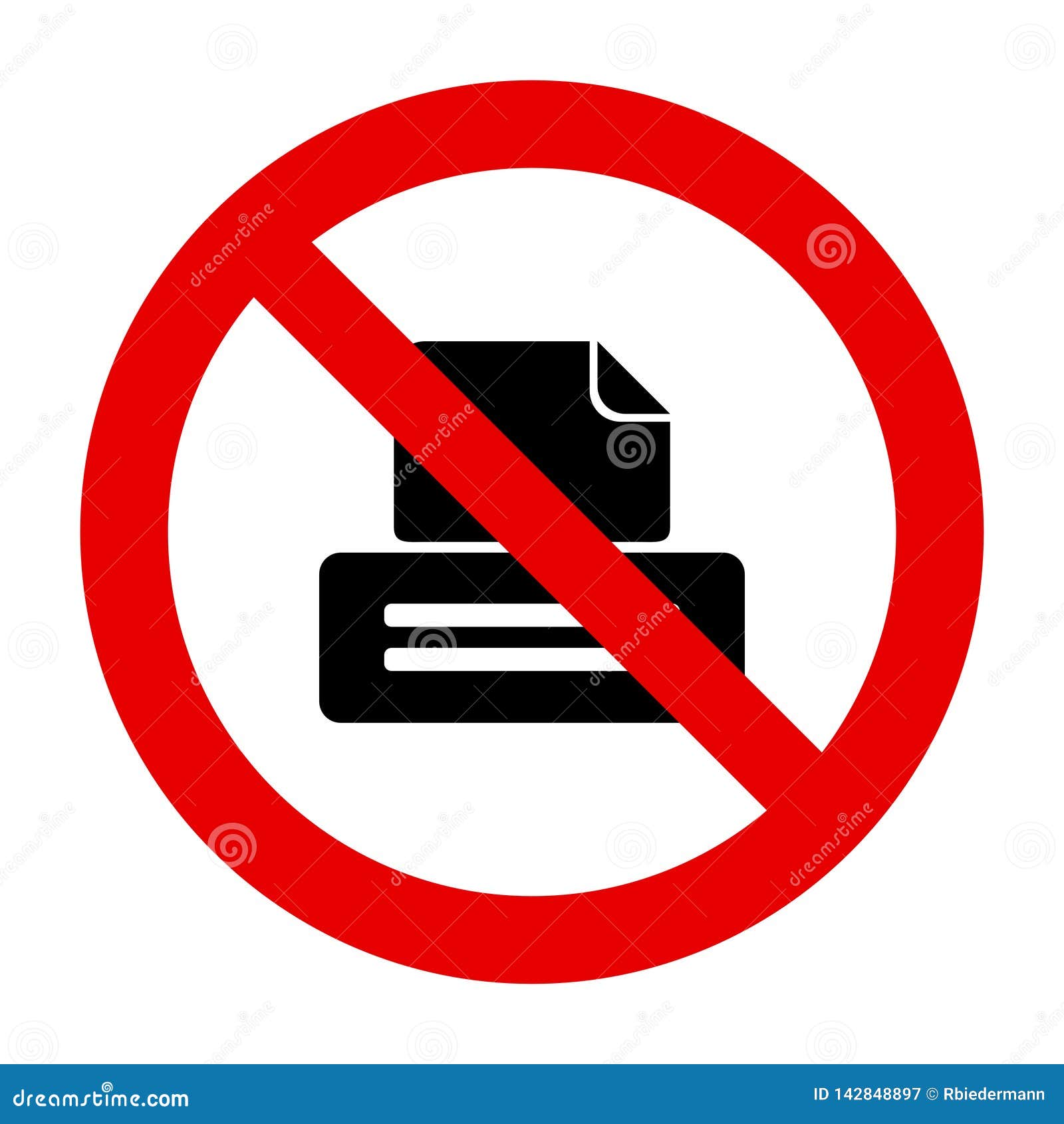 Printer and Prohibition Sign Stock Vector - Illustration of allowed ...