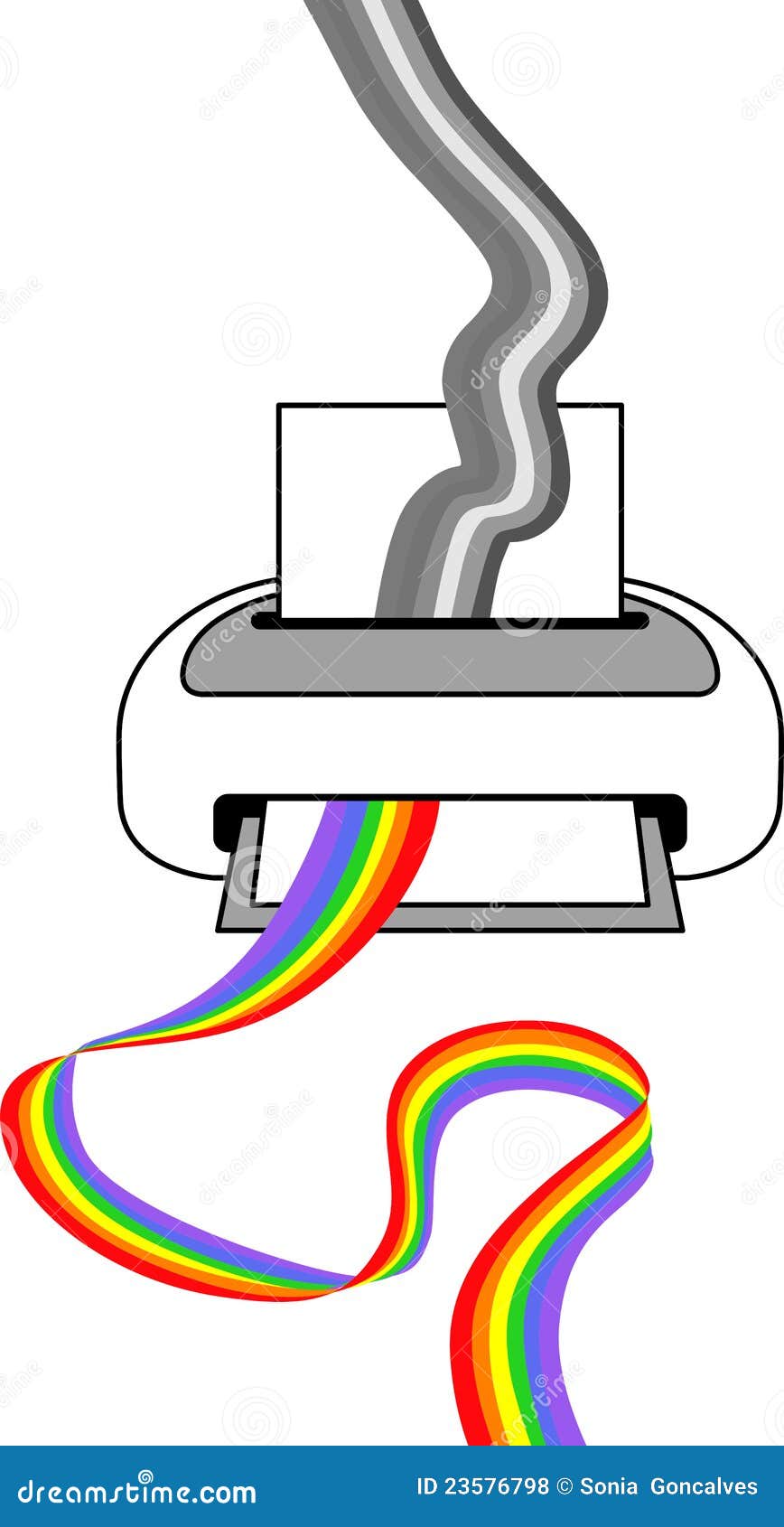 Printer Rainbow stock vector. Illustration of silhouette - 23576798