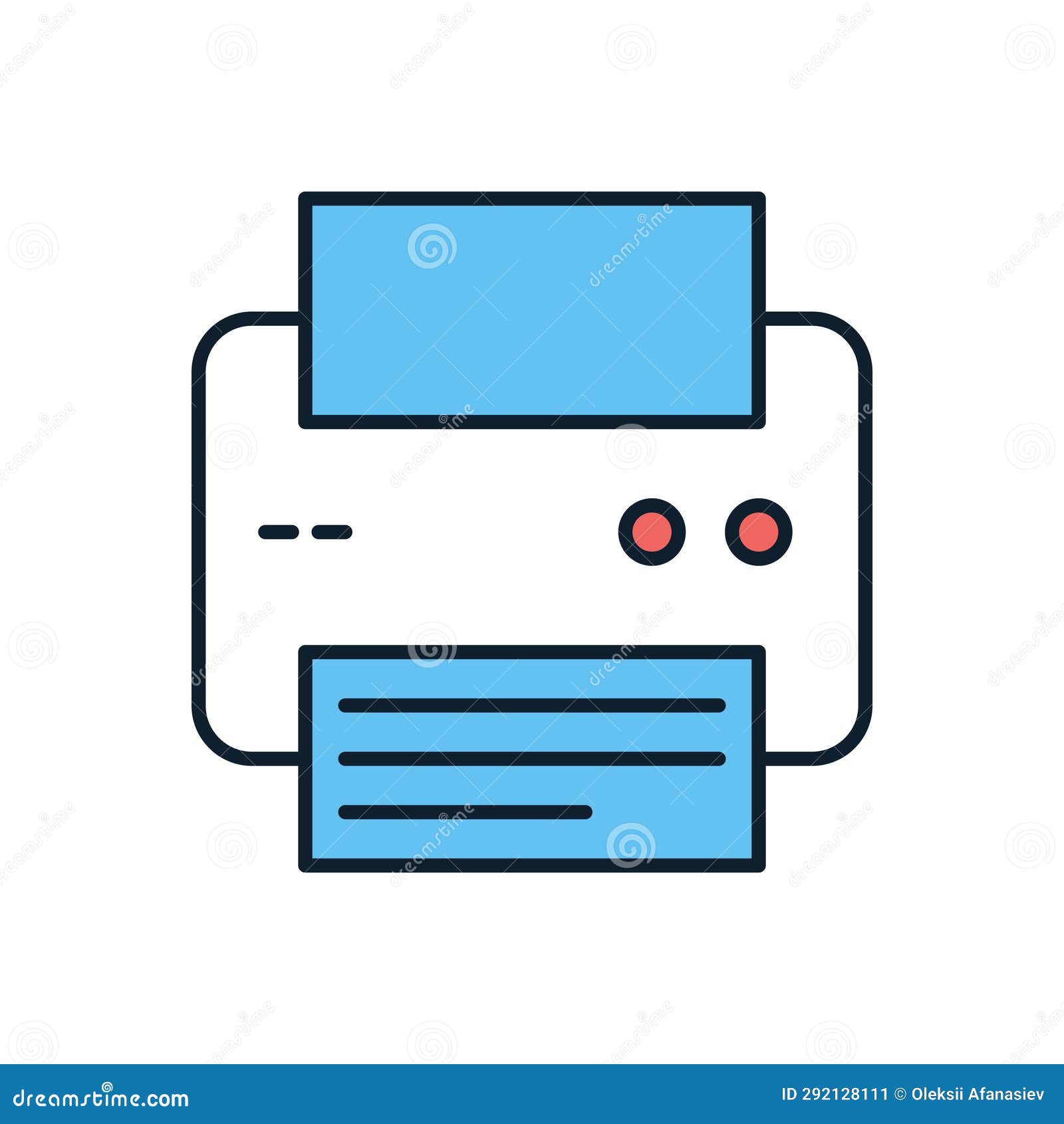 Printer Related Vector Icon Stock Illustration - Illustration of object ...