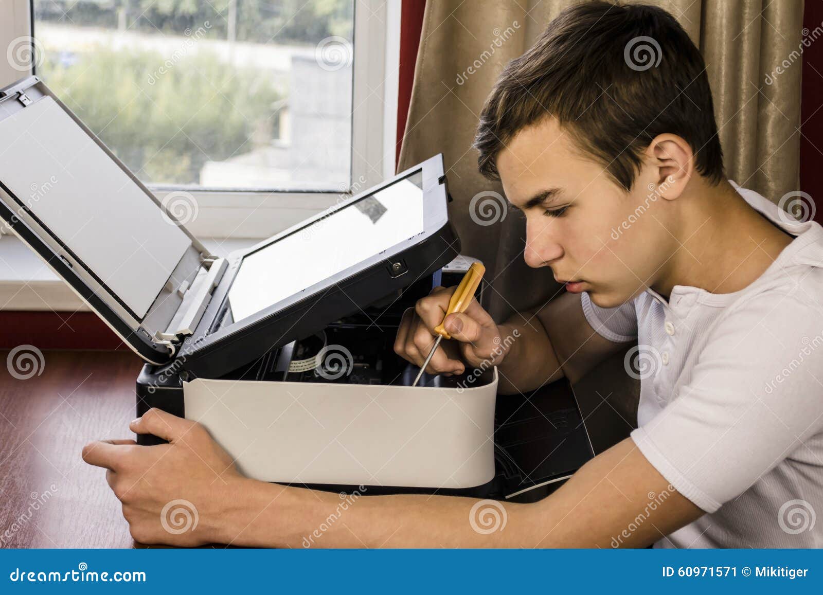 Printer repair stock image. Image of broken, screwdriver - 60971571
