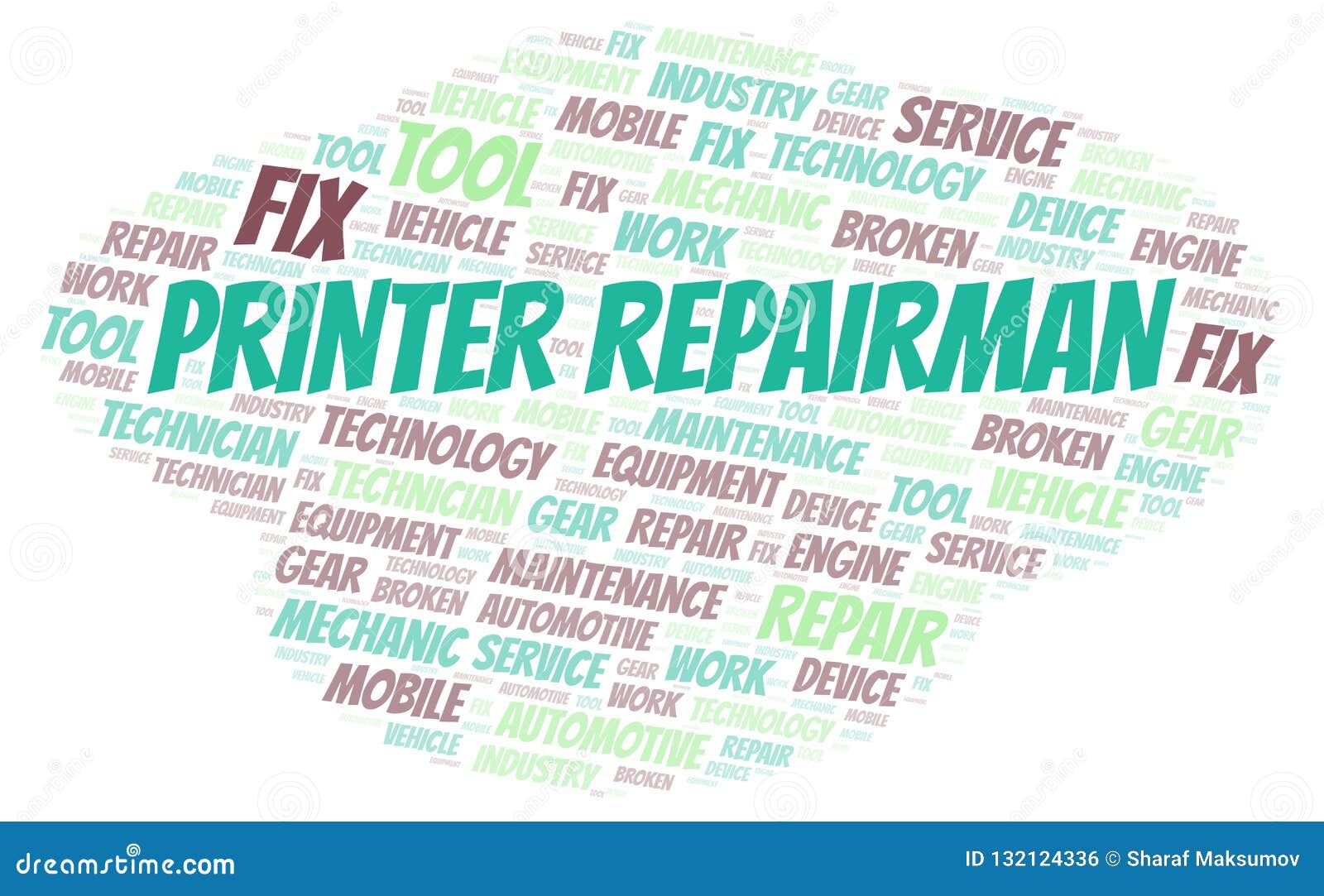 Printer Repairman Word Cloud Stock Illustration - Illustration of ...