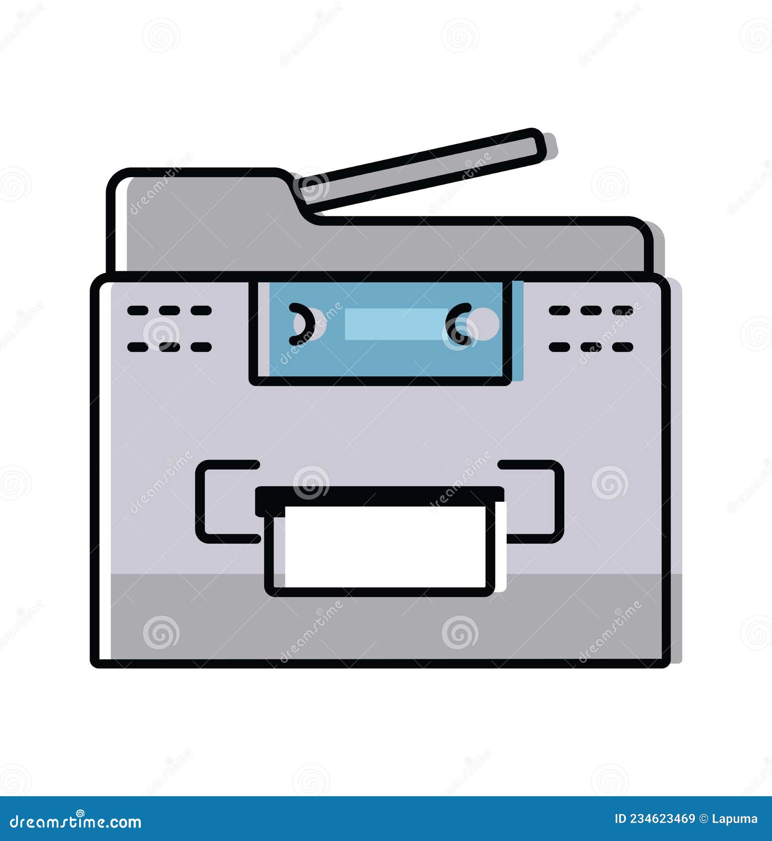 Printer Scanner Copier Simple Color Vector Illustration Stock Vector ...