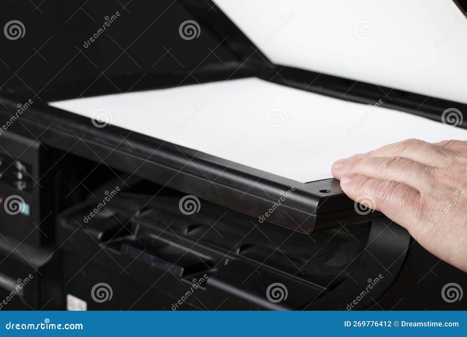 Printer and Scanner on a Dark Background.Combo Stock Photo - Image of ...