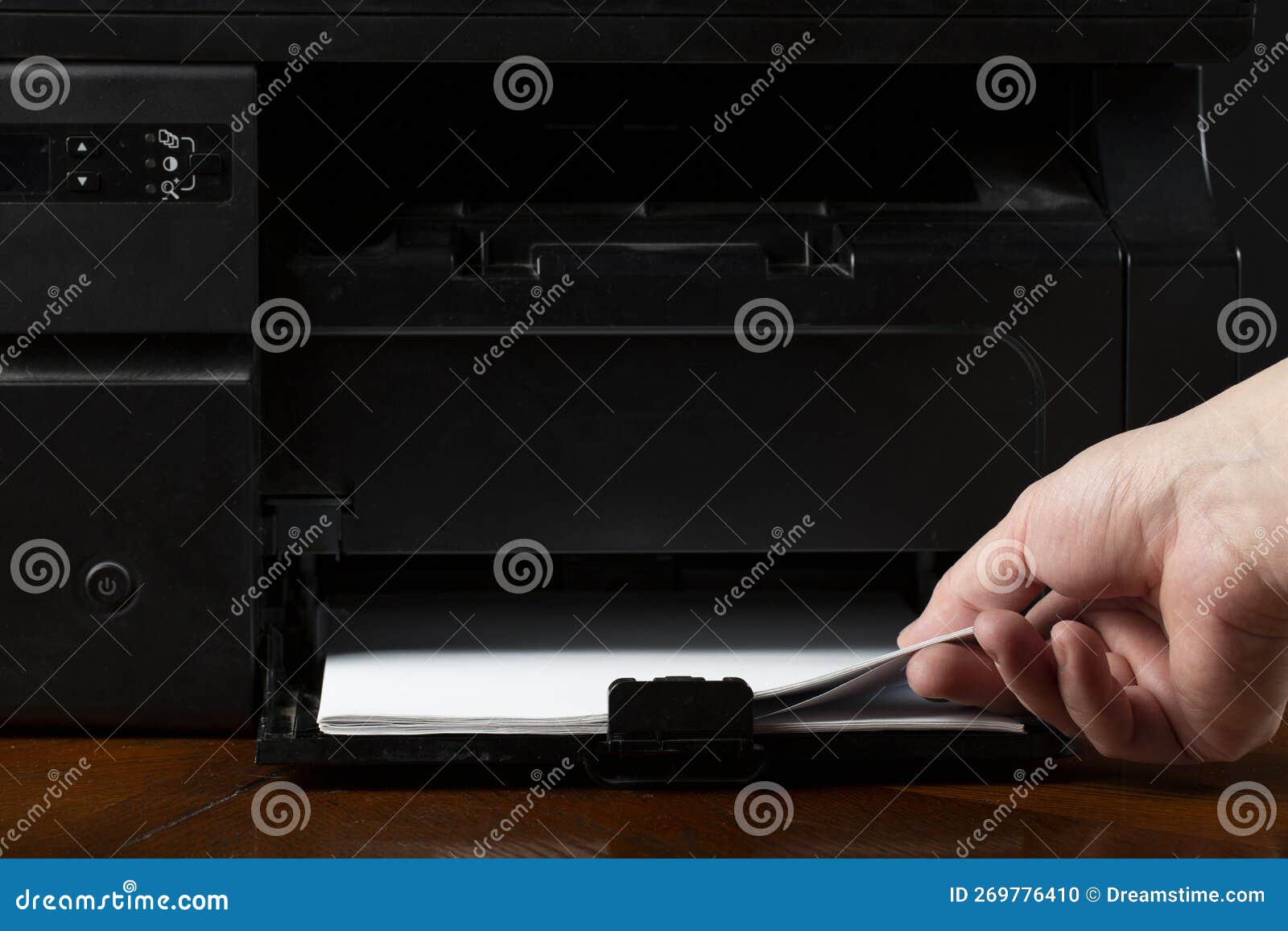 Printer and Scanner on a Dark Background.Combo Stock Photo - Image of ...
