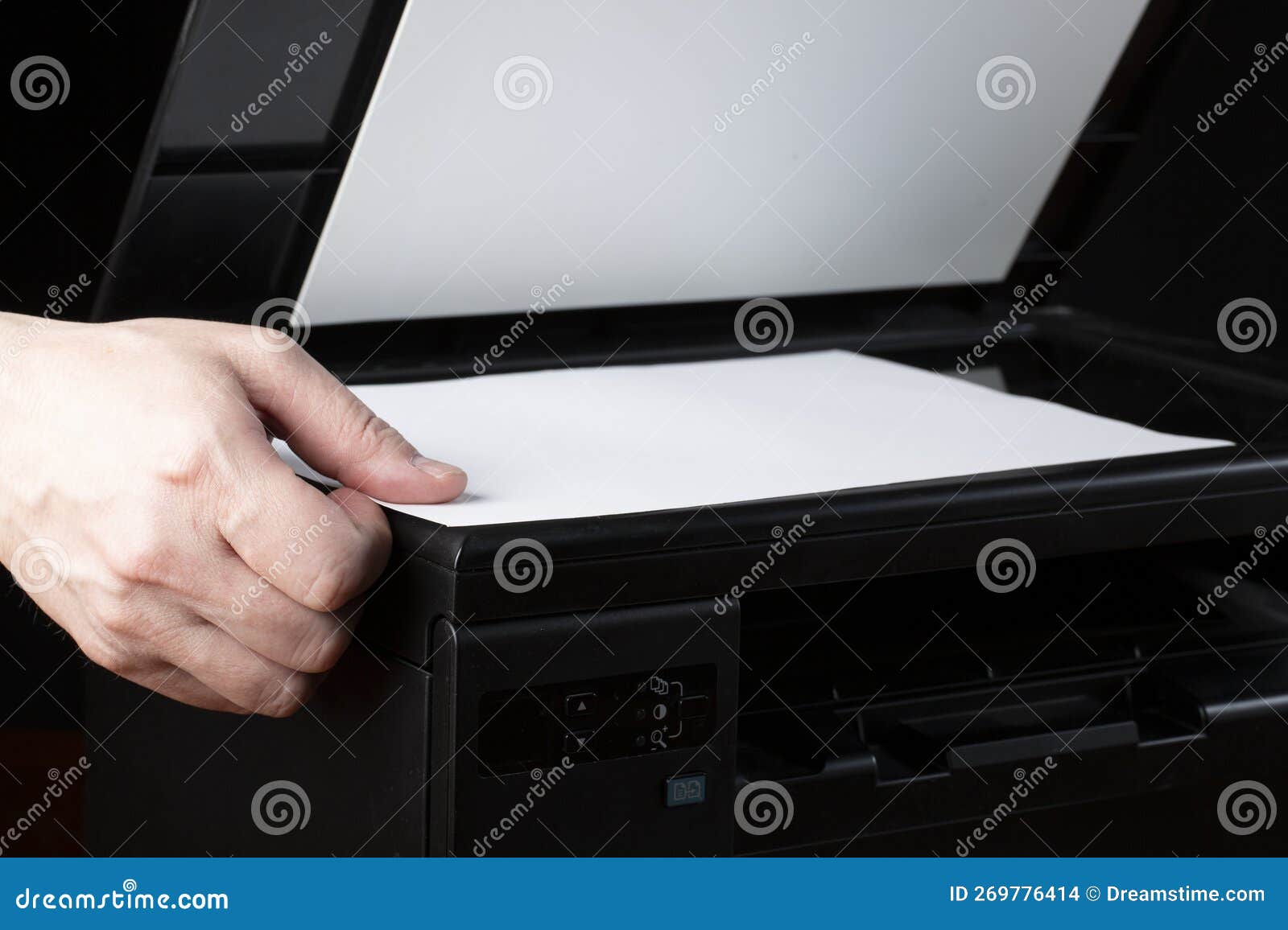 Printer and Scanner on a Dark Background.Combo Stock Photo - Image of ...