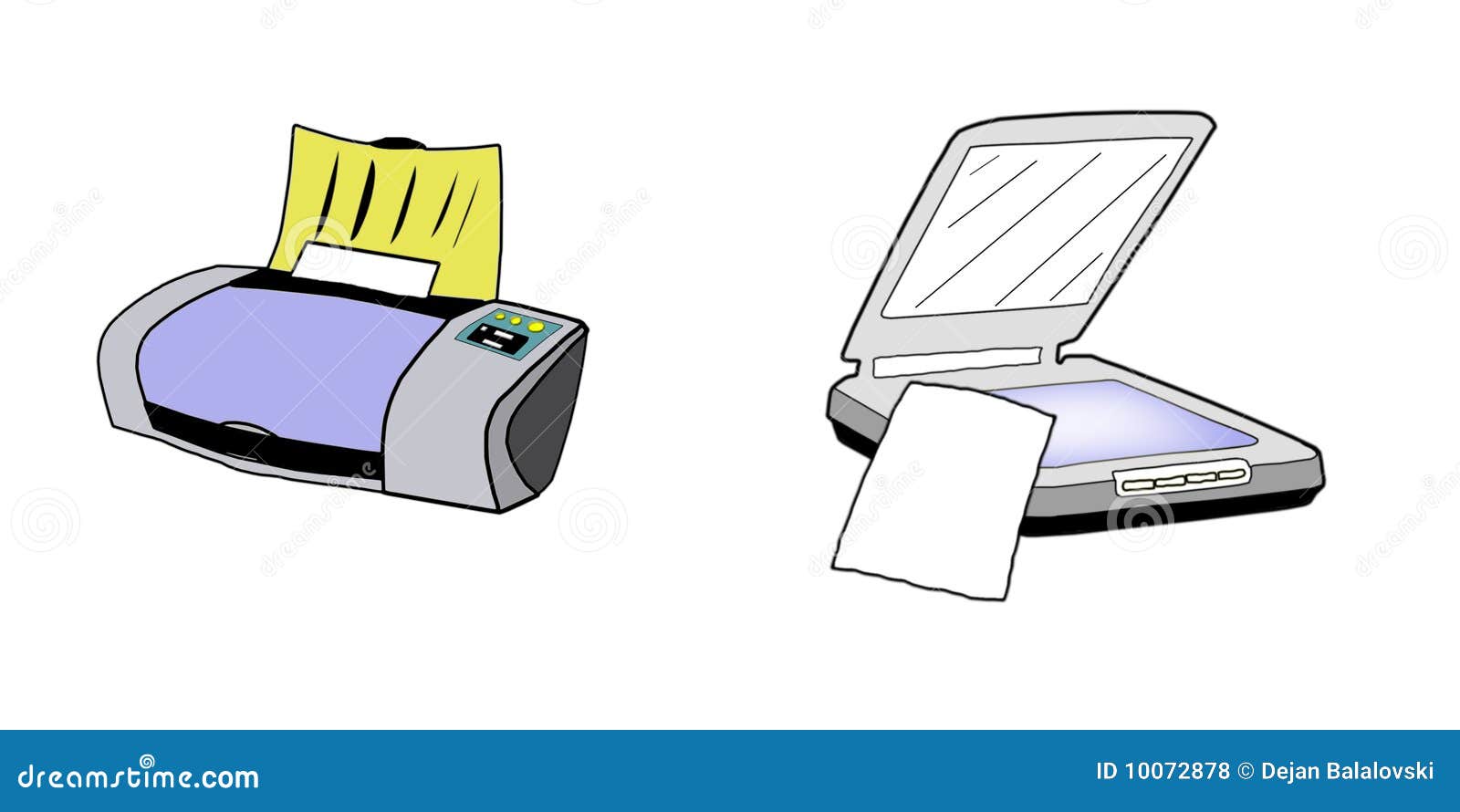 Printer and Scanner Illustration, Isolated Stock Illustration ...
