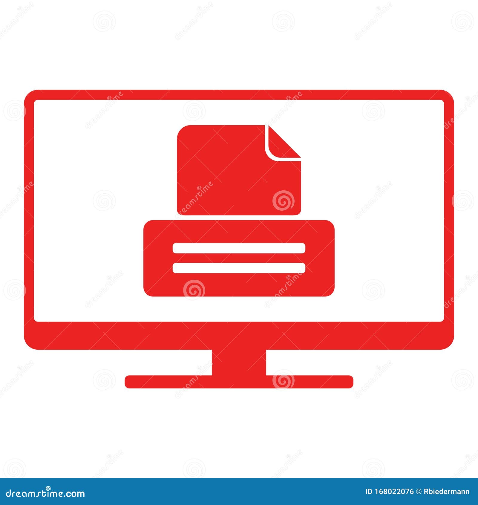 Printer and screen stock vector. Illustration of computer - 168022076