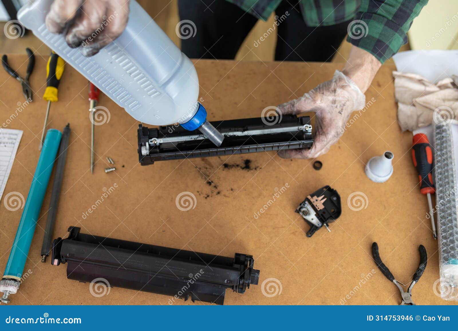 Printer Service Concept. Disassembly of the Printer Cartridge for Its ...