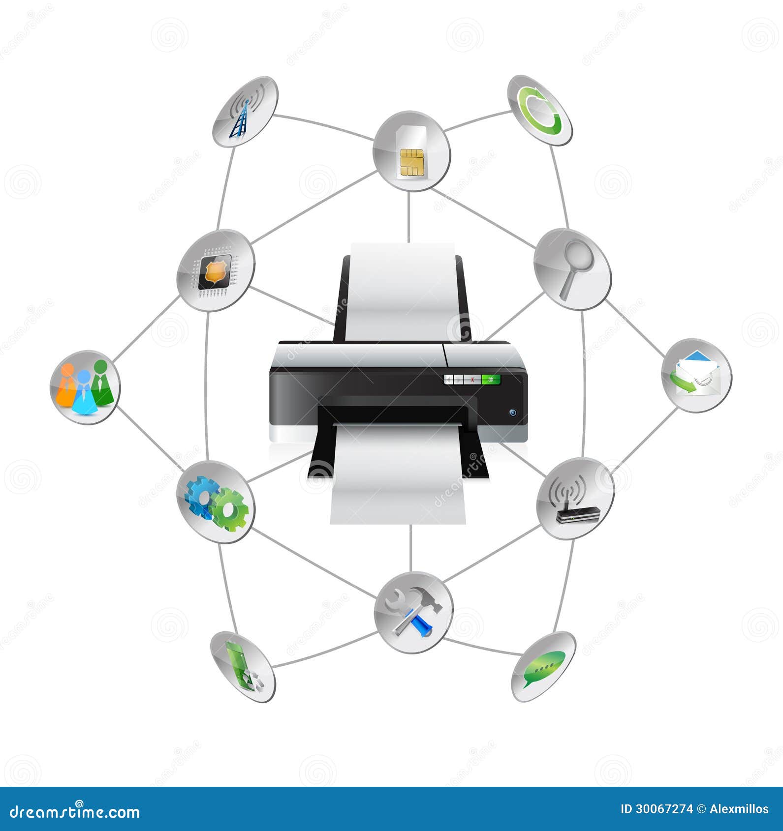 Printer Settings Tools Diagram Stock Illustration - Illustration of ...