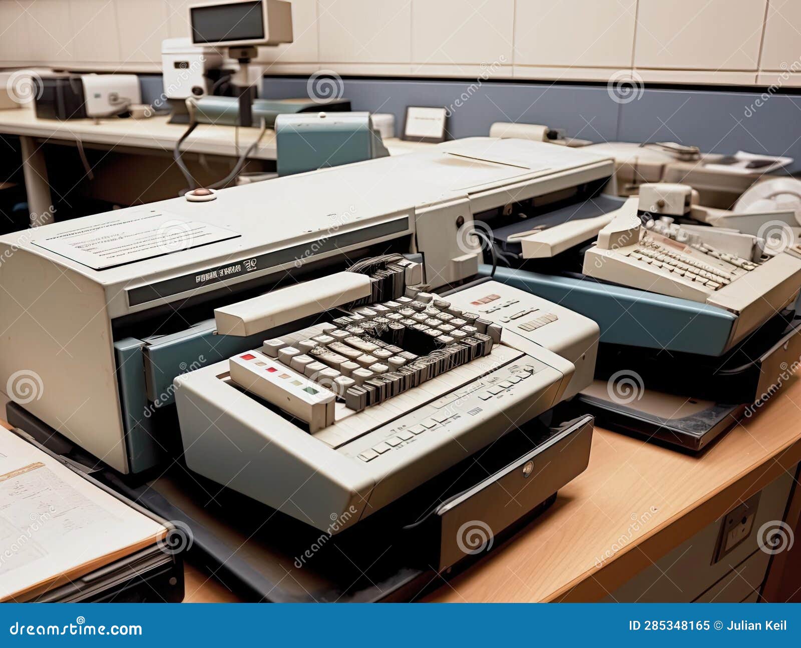 Printer Shredder in Automated Office Stock Illustration - Illustration ...