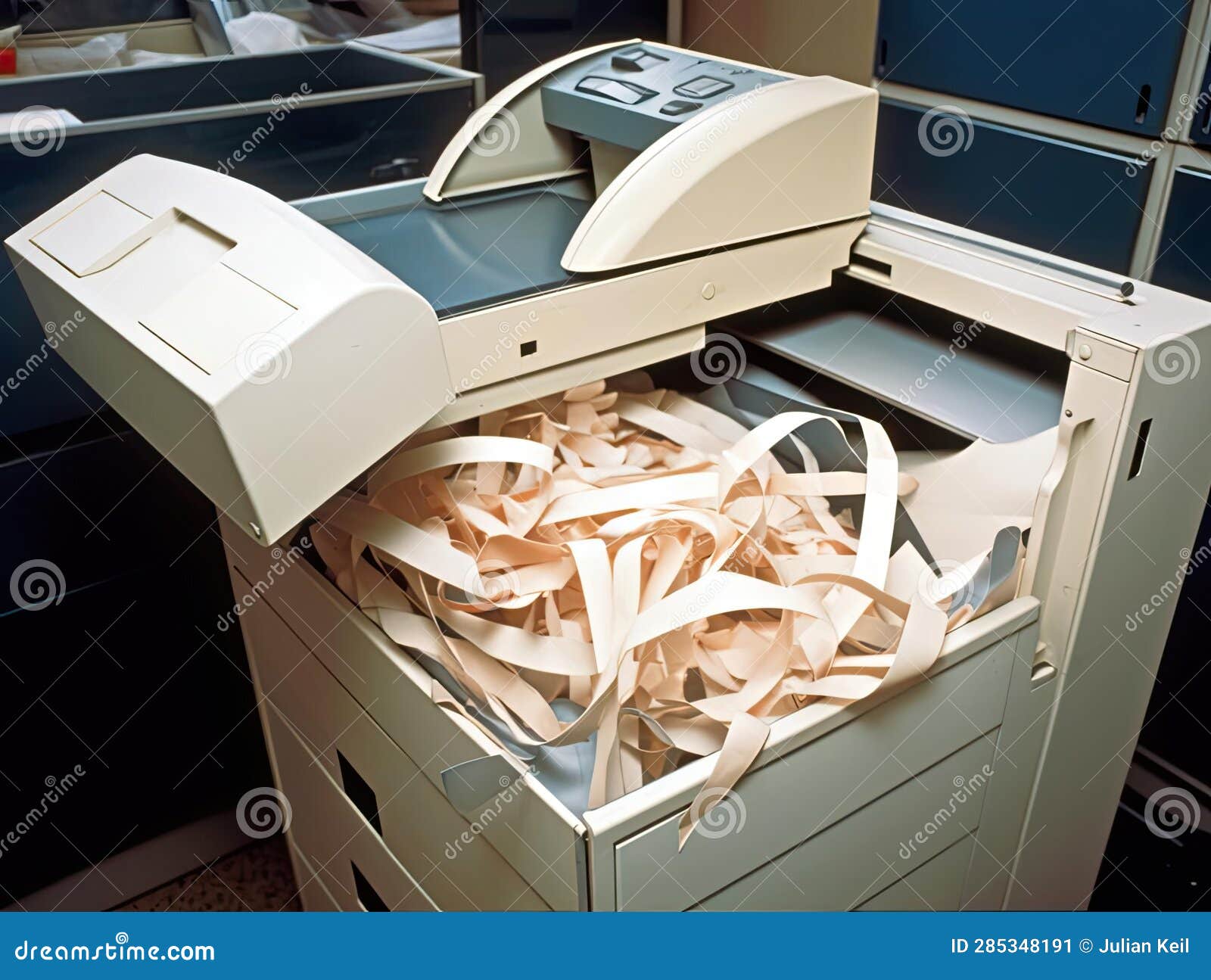 Printer Shredder in Automated Office Stock Illustration - Illustration ...