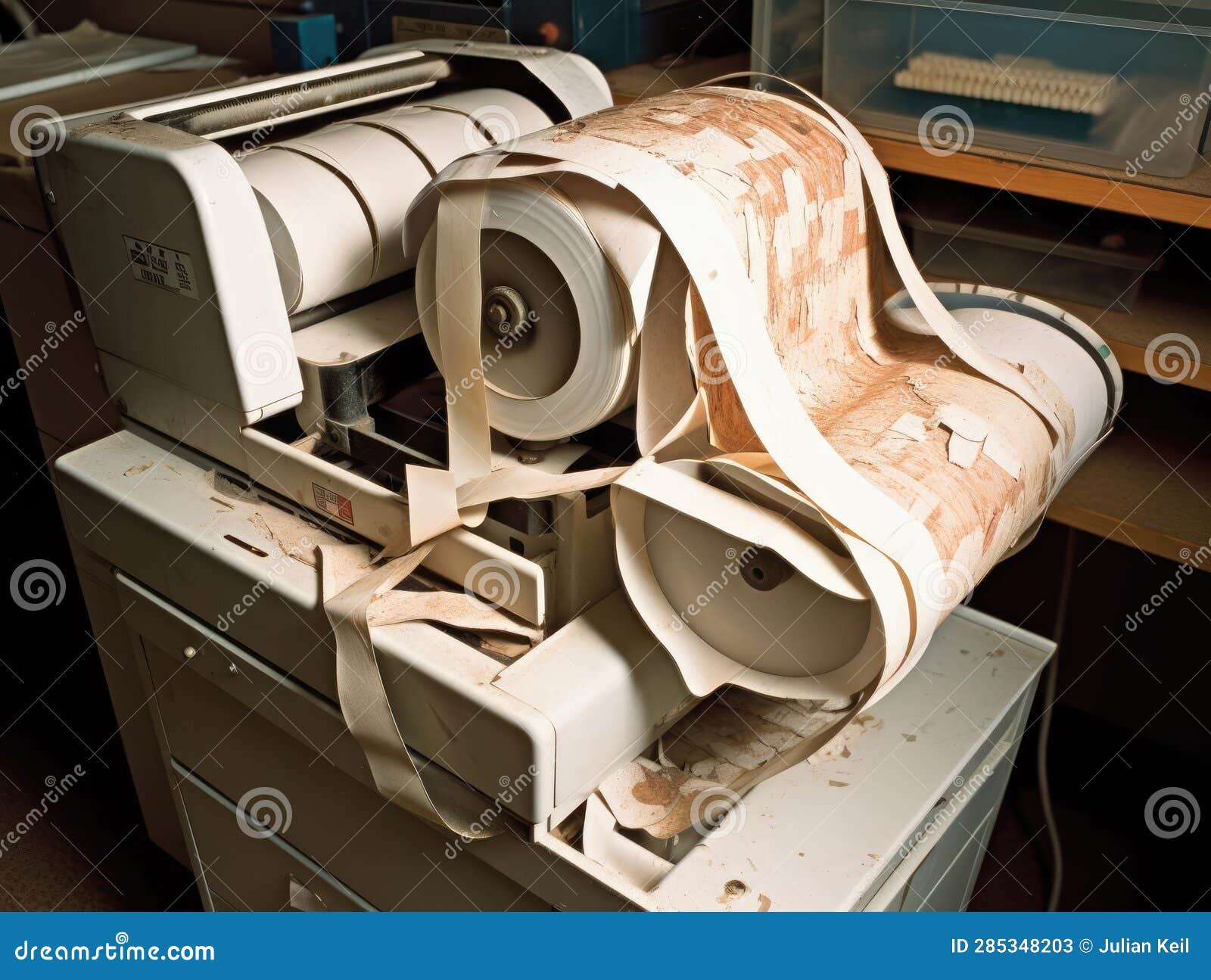 Printer Shredder in Automated Office Stock Illustration - Illustration ...