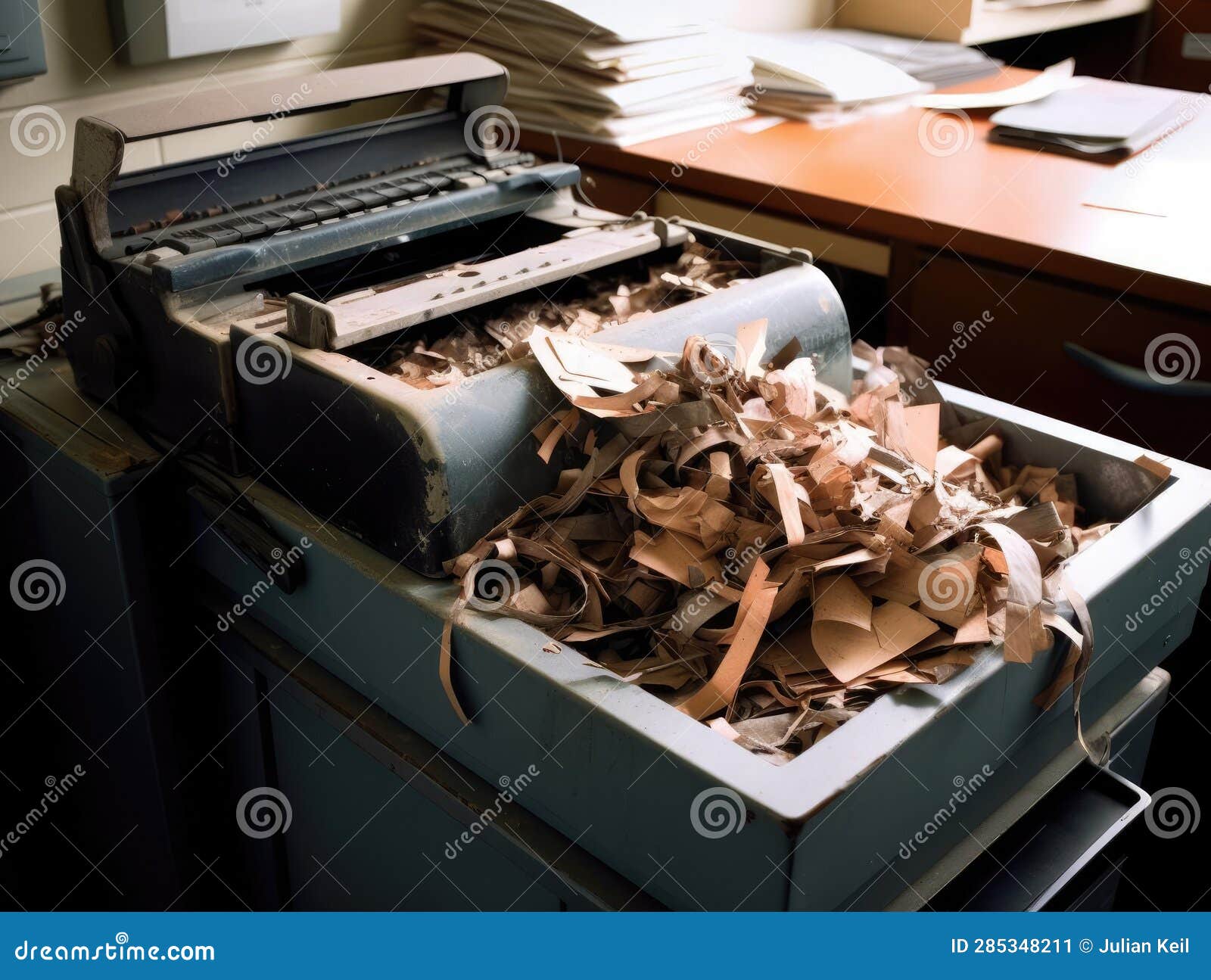 Printer Shredder in Automated Office Stock Illustration - Illustration ...