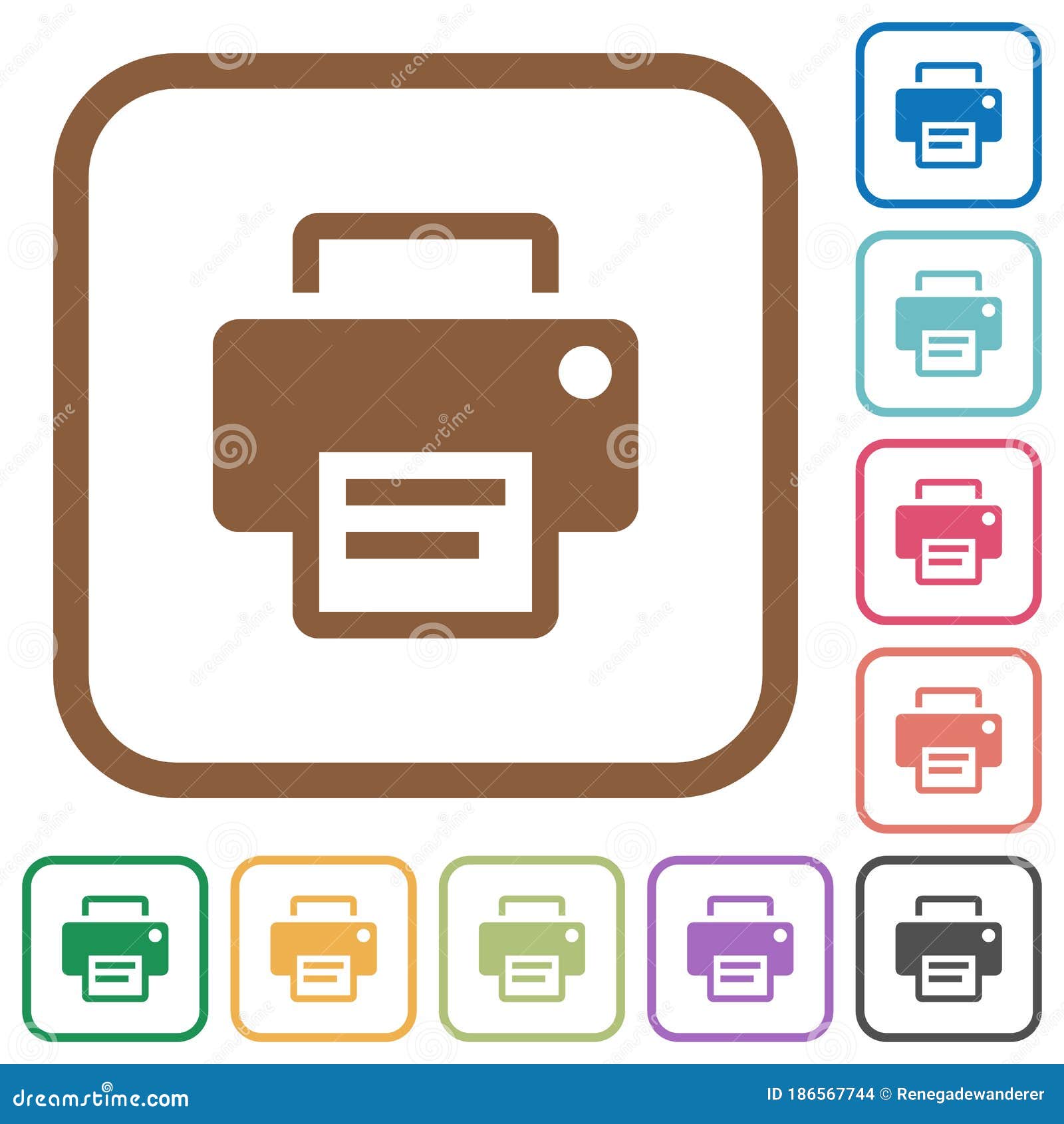 Printer simple icons stock vector. Illustration of equipment - 186567744
