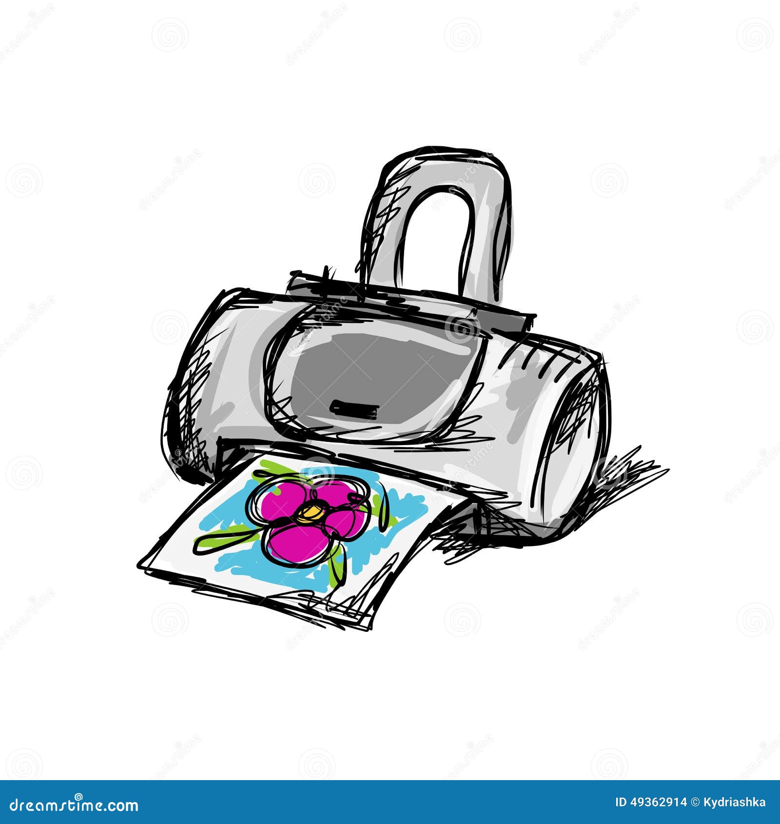 Printer Sketch for Your Design Stock Vector - Illustration of ...